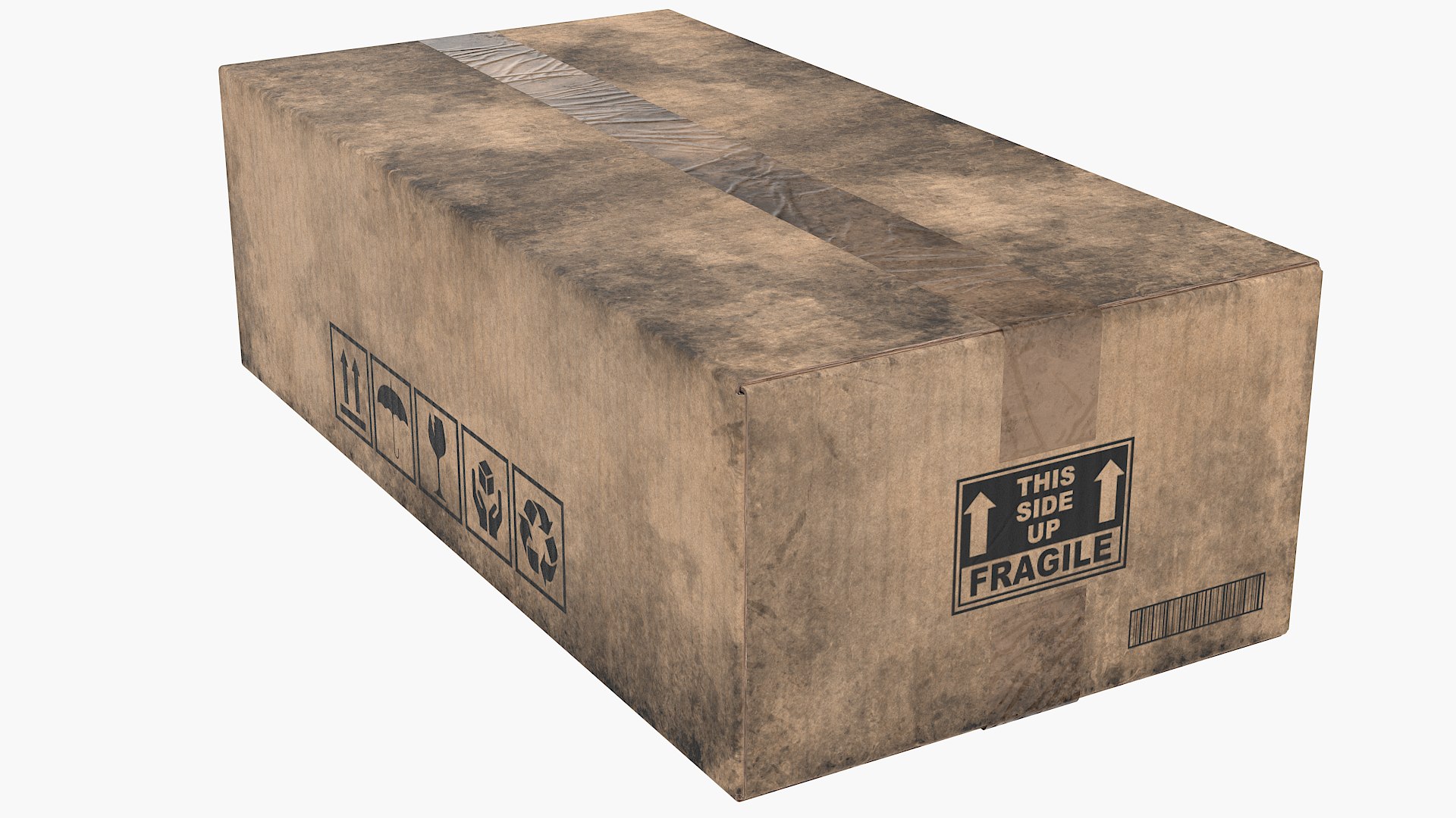 Cardboard Box 6 Worn Closed 3D Model - TurboSquid 2185516