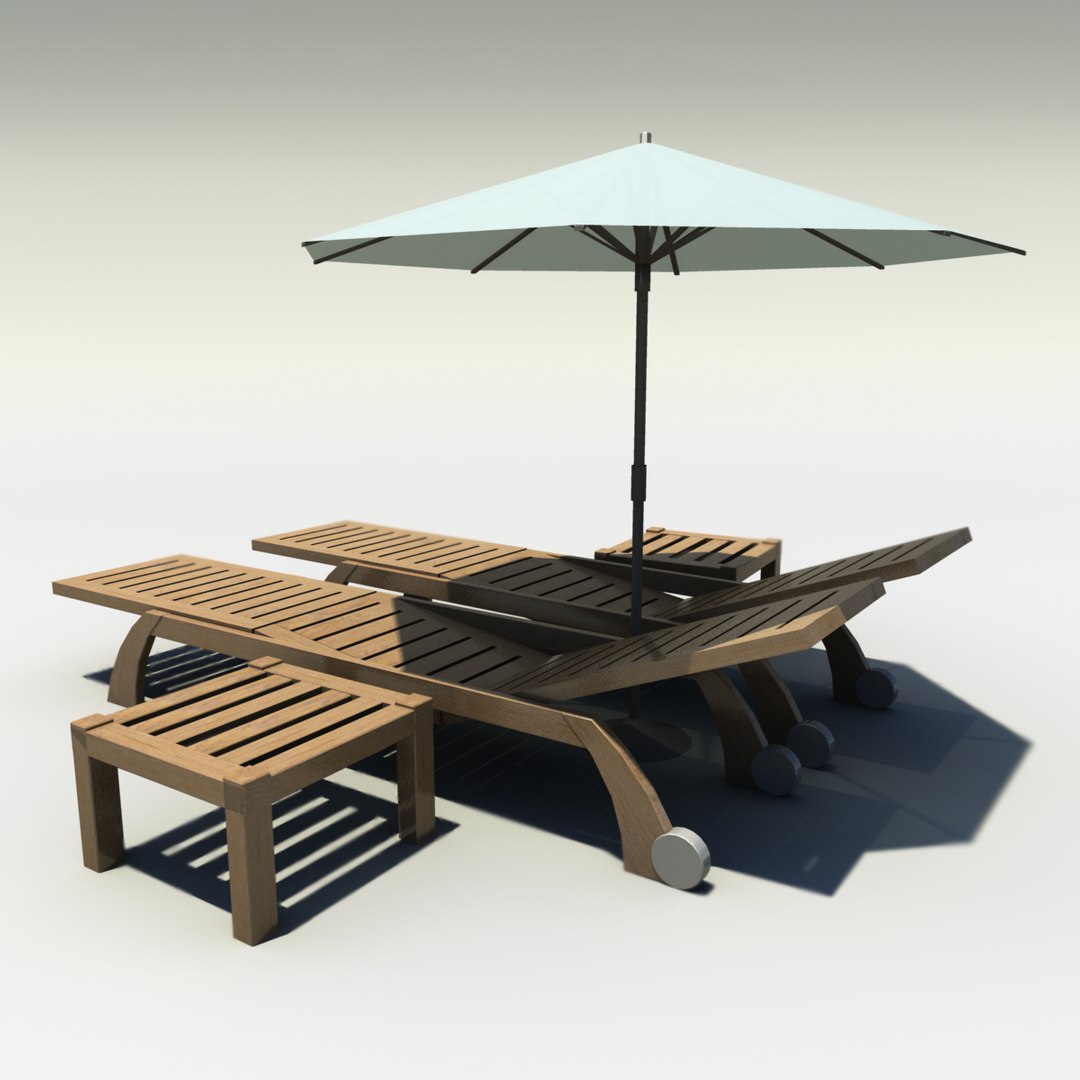3ds Max Poolside Deck Chairs