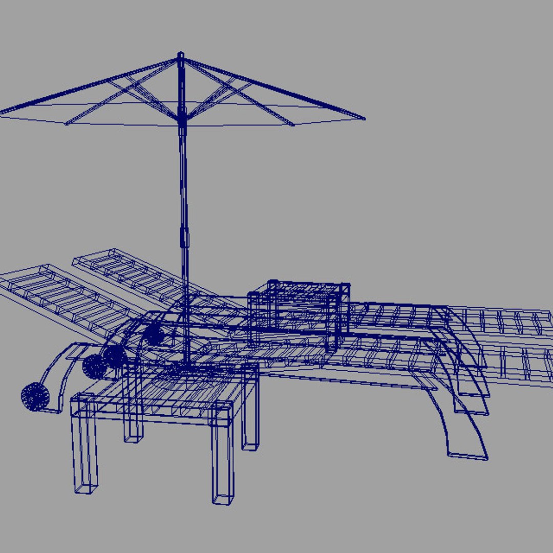 3ds Max Poolside Deck Chairs