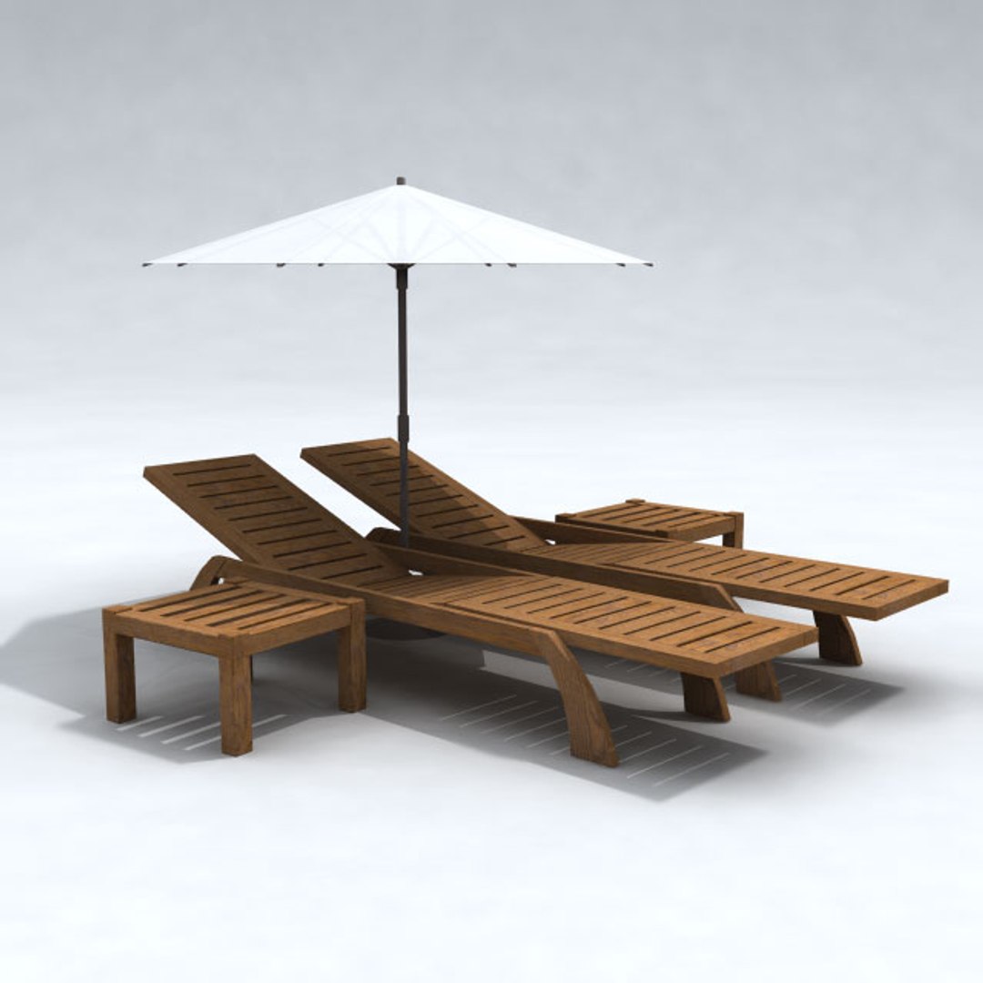 3ds Max Poolside Deck Chairs