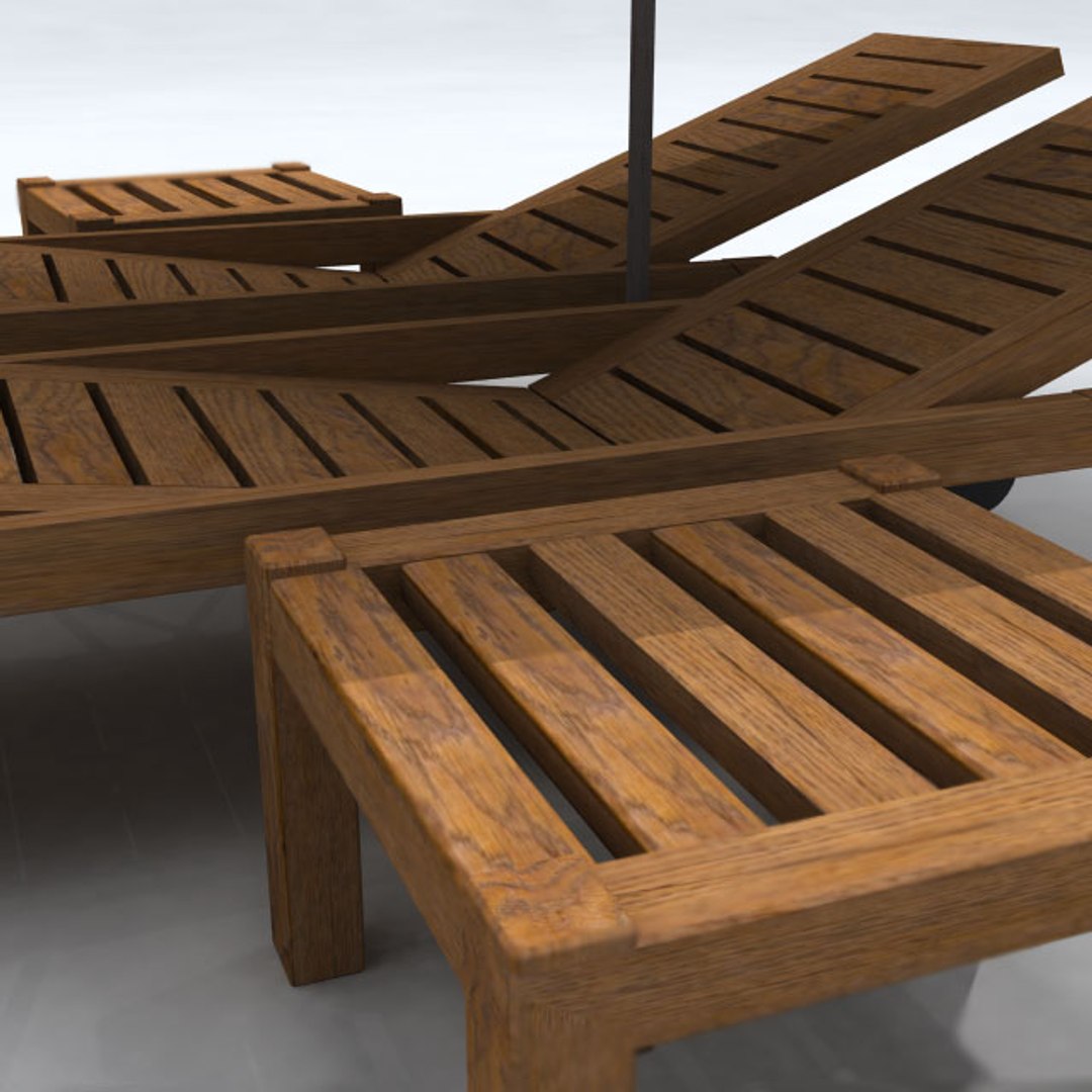 3ds Max Poolside Deck Chairs