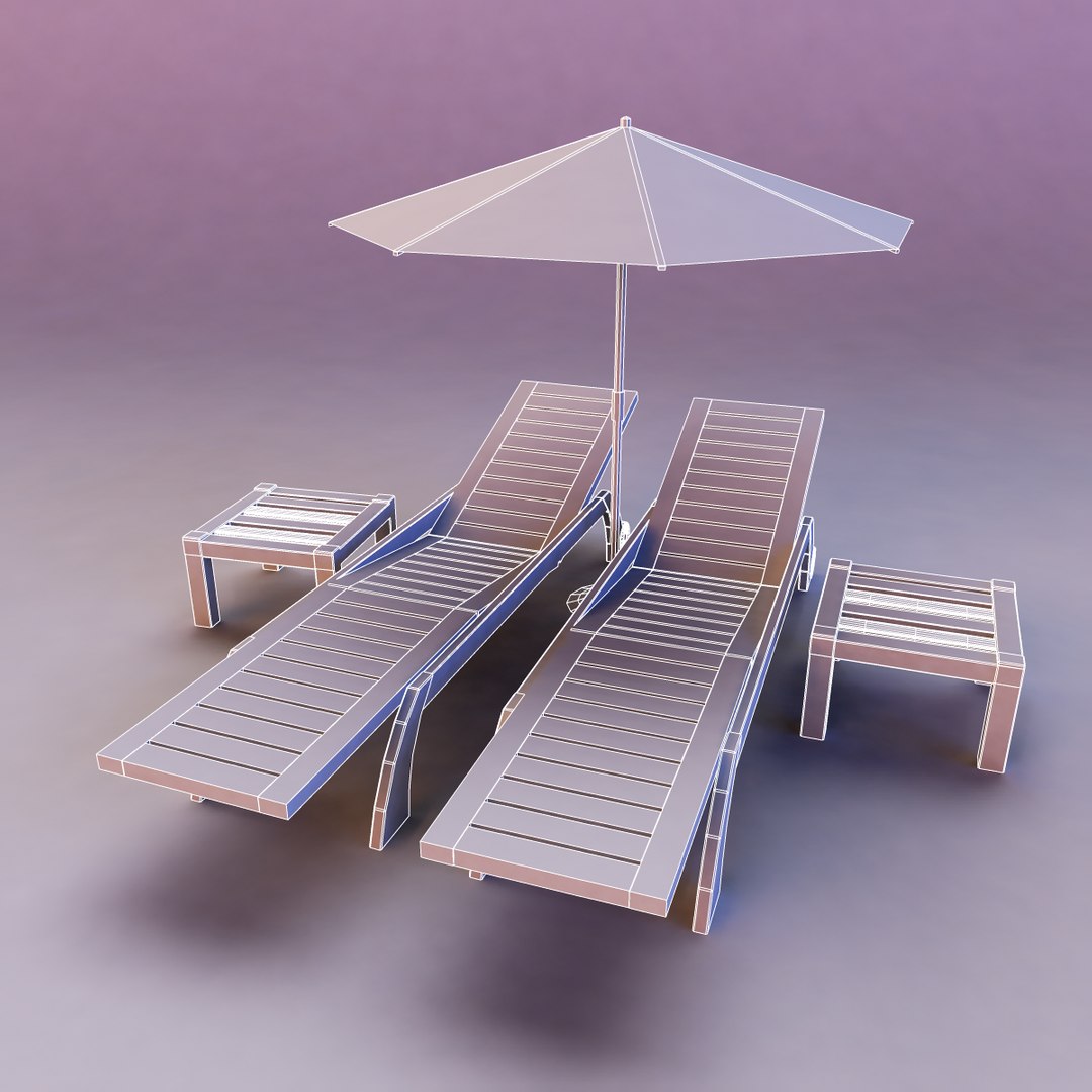 3ds Max Poolside Deck Chairs