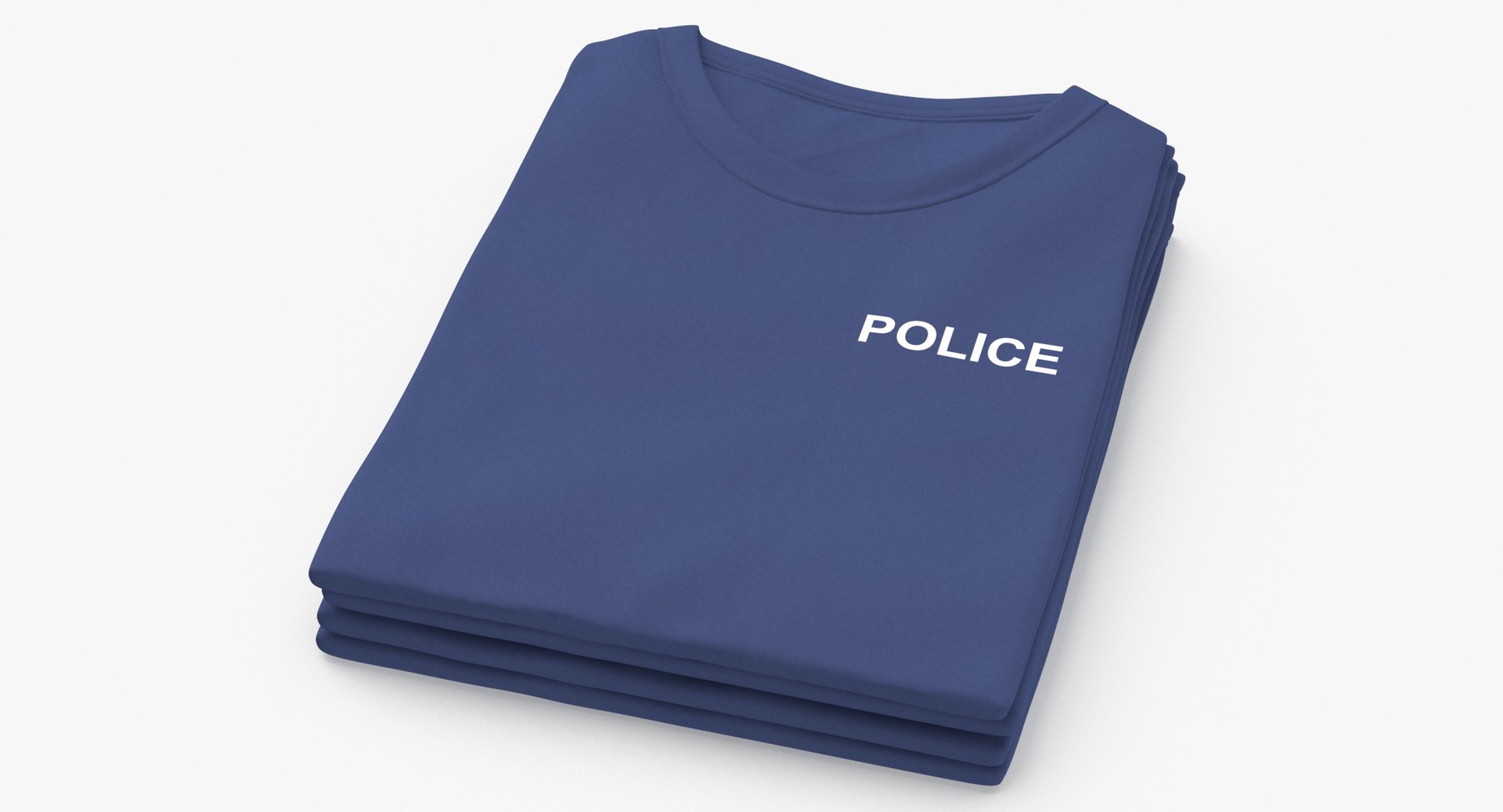 Female Crew Neck Folded Stacked Dark Blue Police 02 3D - TurboSquid 1772863