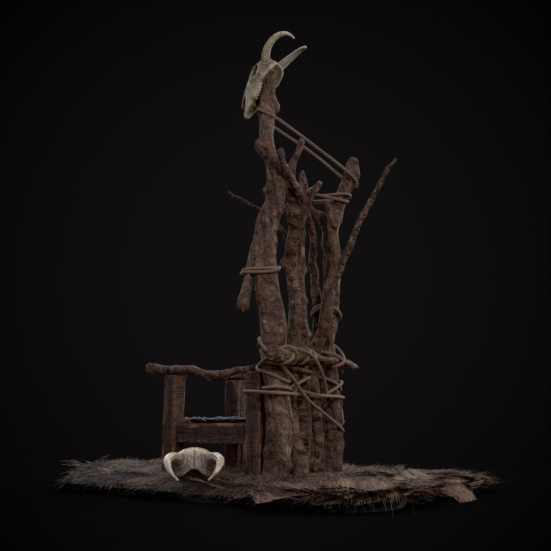Rustic Medieval Wooden Throne 3D - TurboSquid 2008522