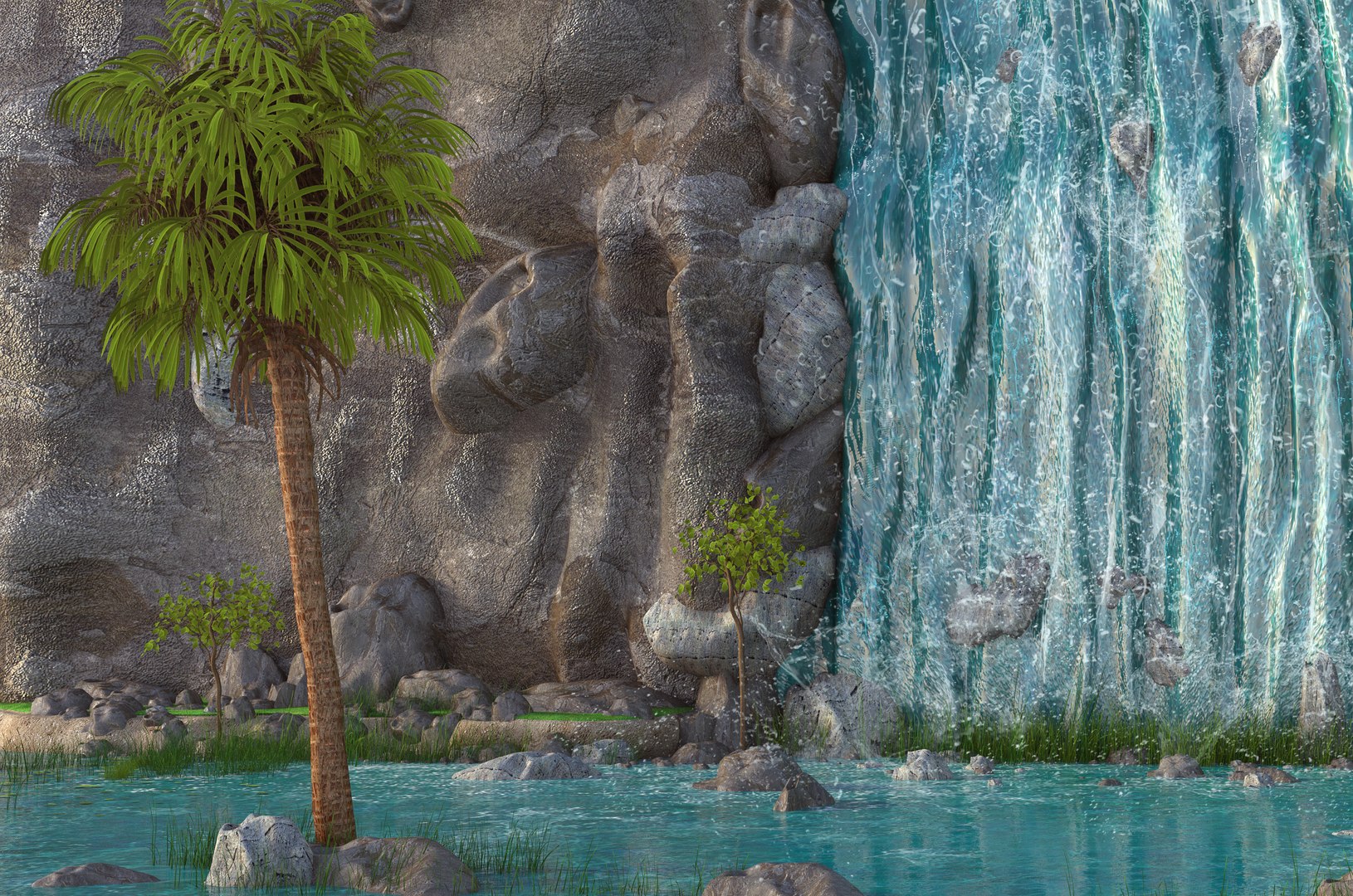 3D Waterfall Water Fall - TurboSquid 1296559