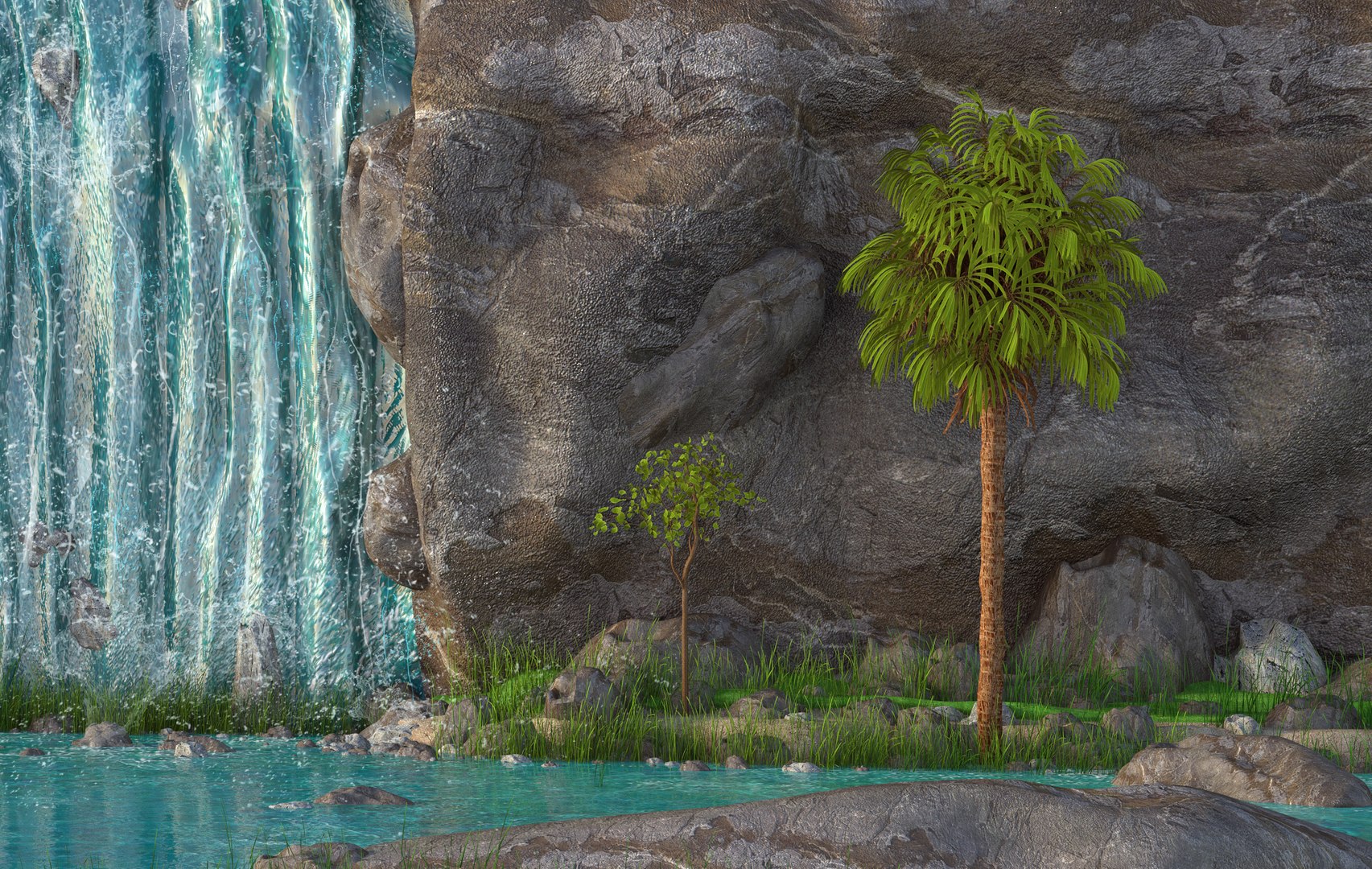 3D Waterfall Water Fall - TurboSquid 1296559