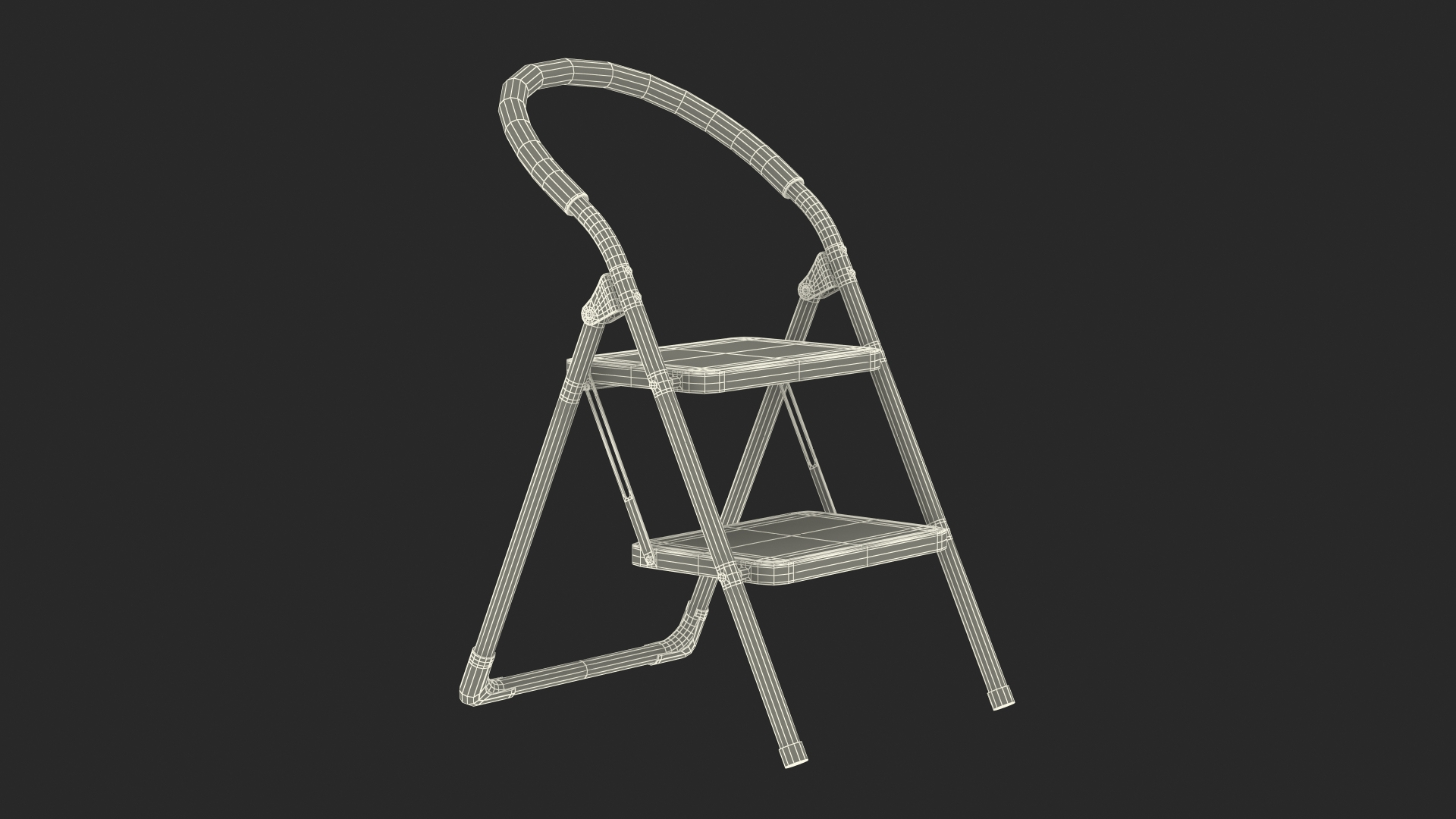 3D Safety Step Ladder Folding Step Stool Red - TurboSquid 2151719