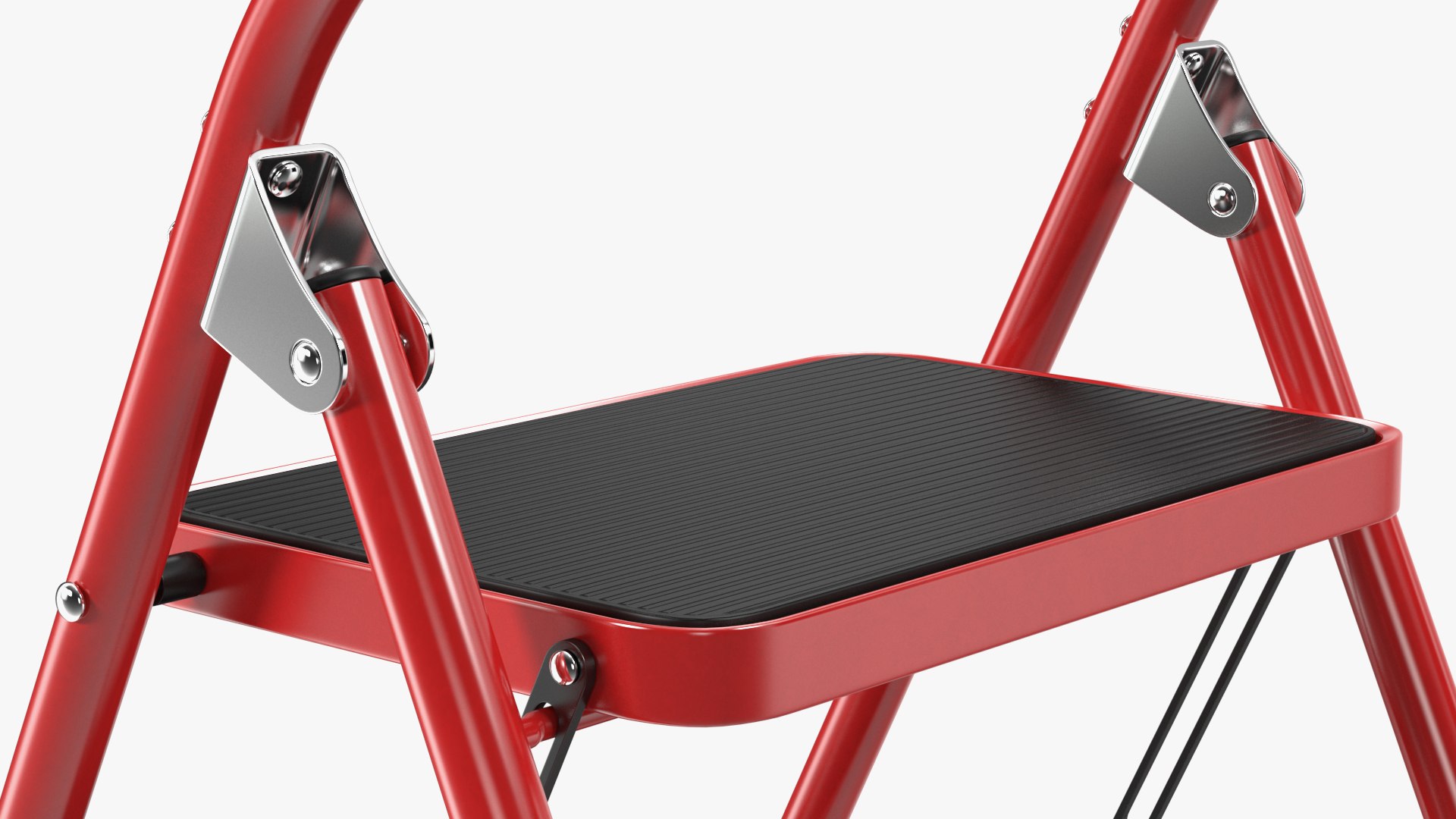 3D Safety Step Ladder Folding Step Stool Red - TurboSquid 2151719