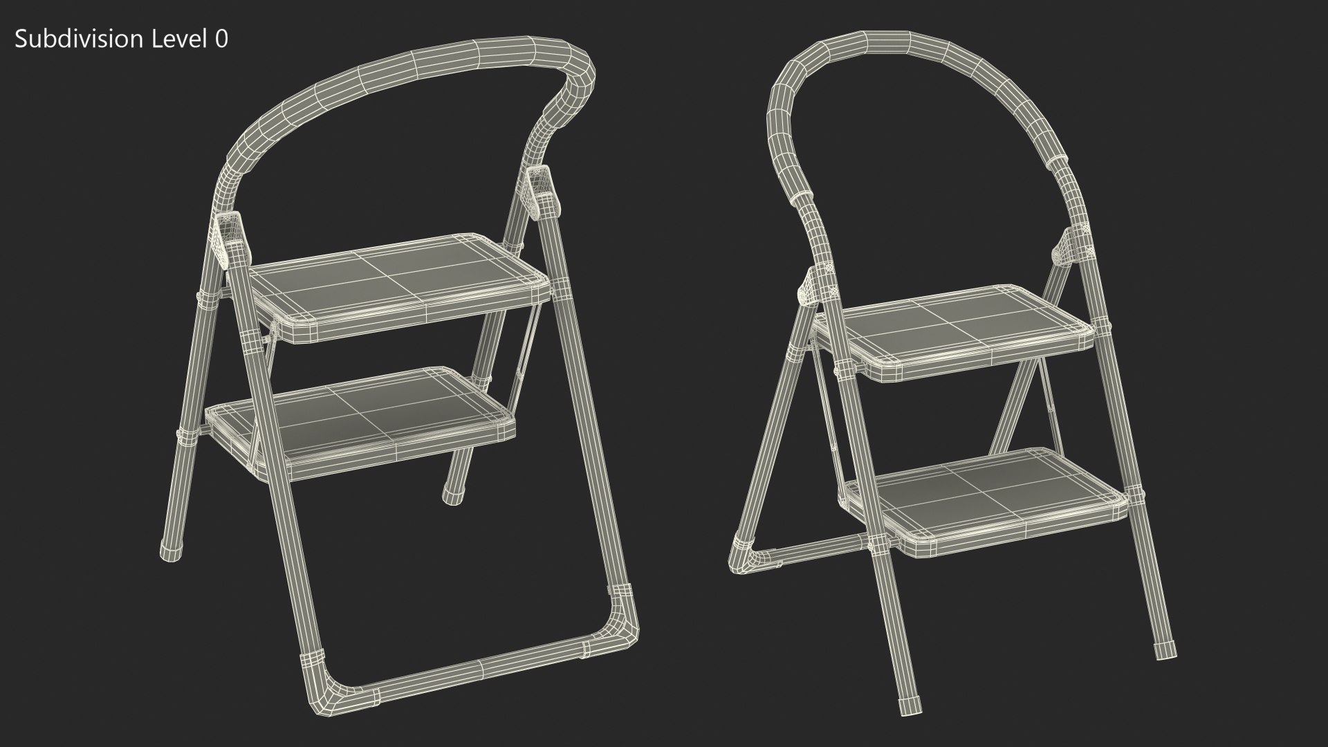 3D Safety Step Ladder Folding Step Stool Red - TurboSquid 2151719