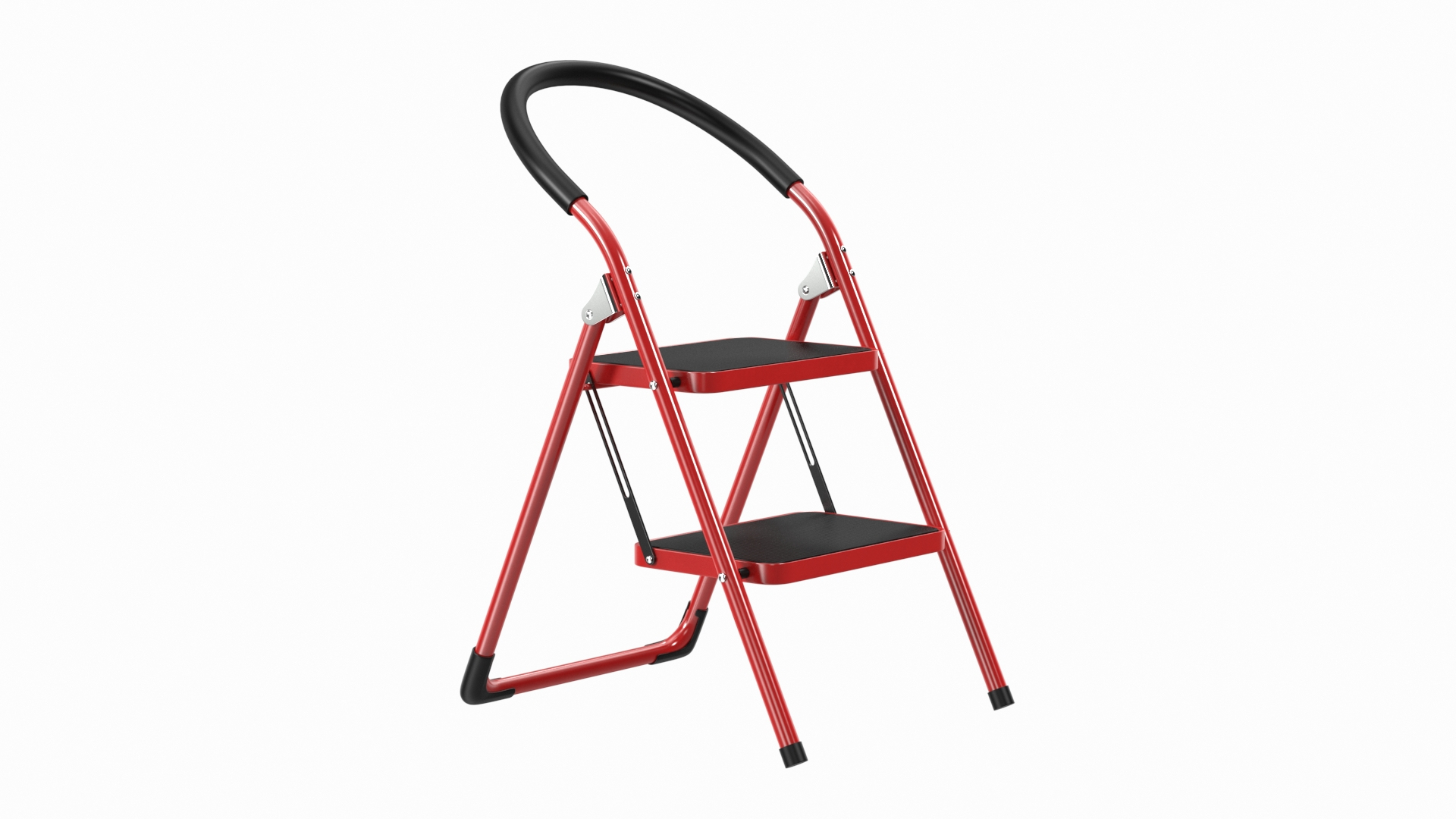 3D Safety Step Ladder Folding Step Stool Red - TurboSquid 2151719