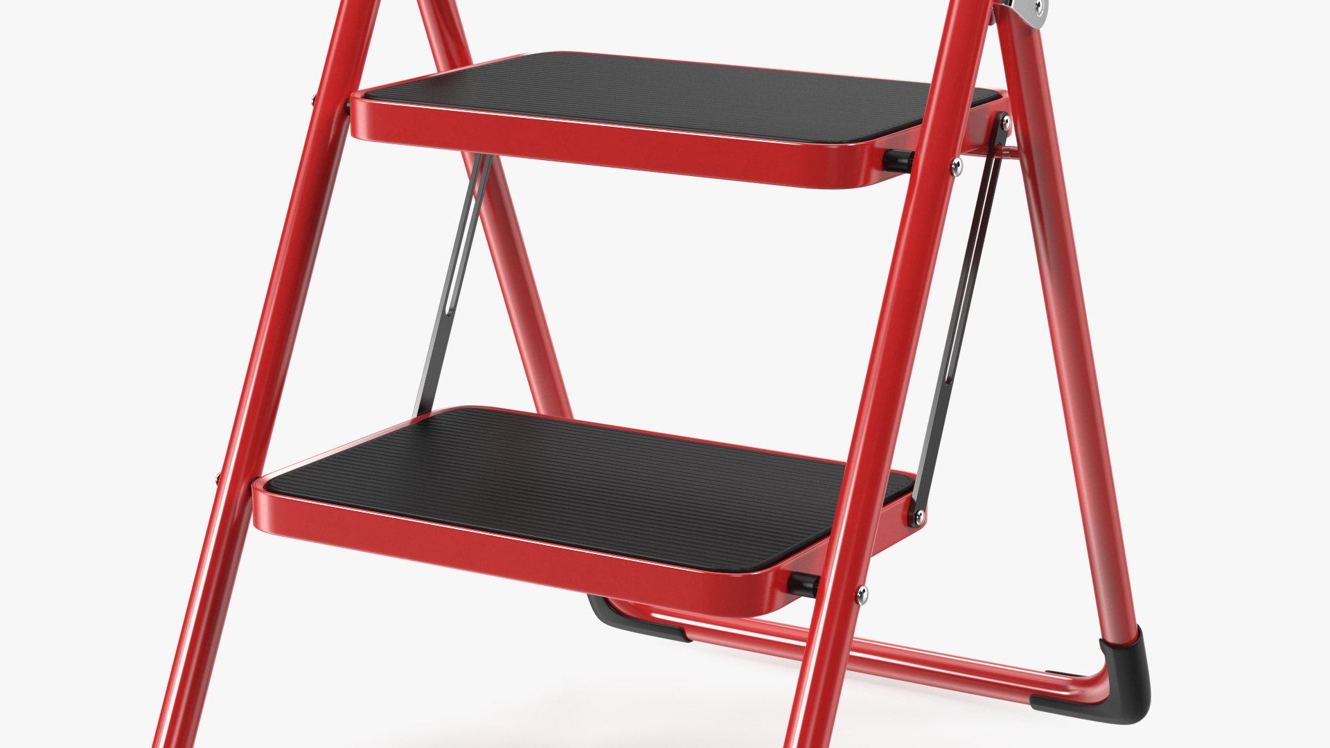 3D Safety Step Ladder Folding Step Stool Red - TurboSquid 2151719