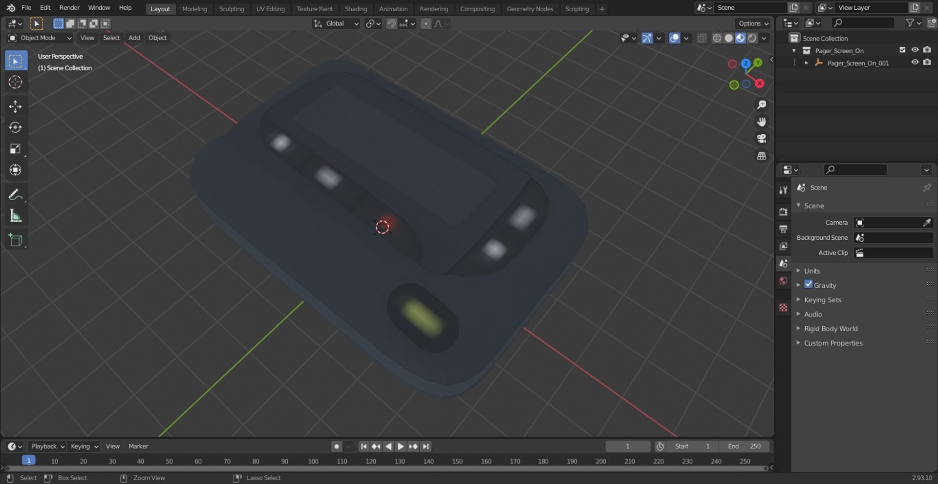 Pager Screen On 3D model - TurboSquid 1948579