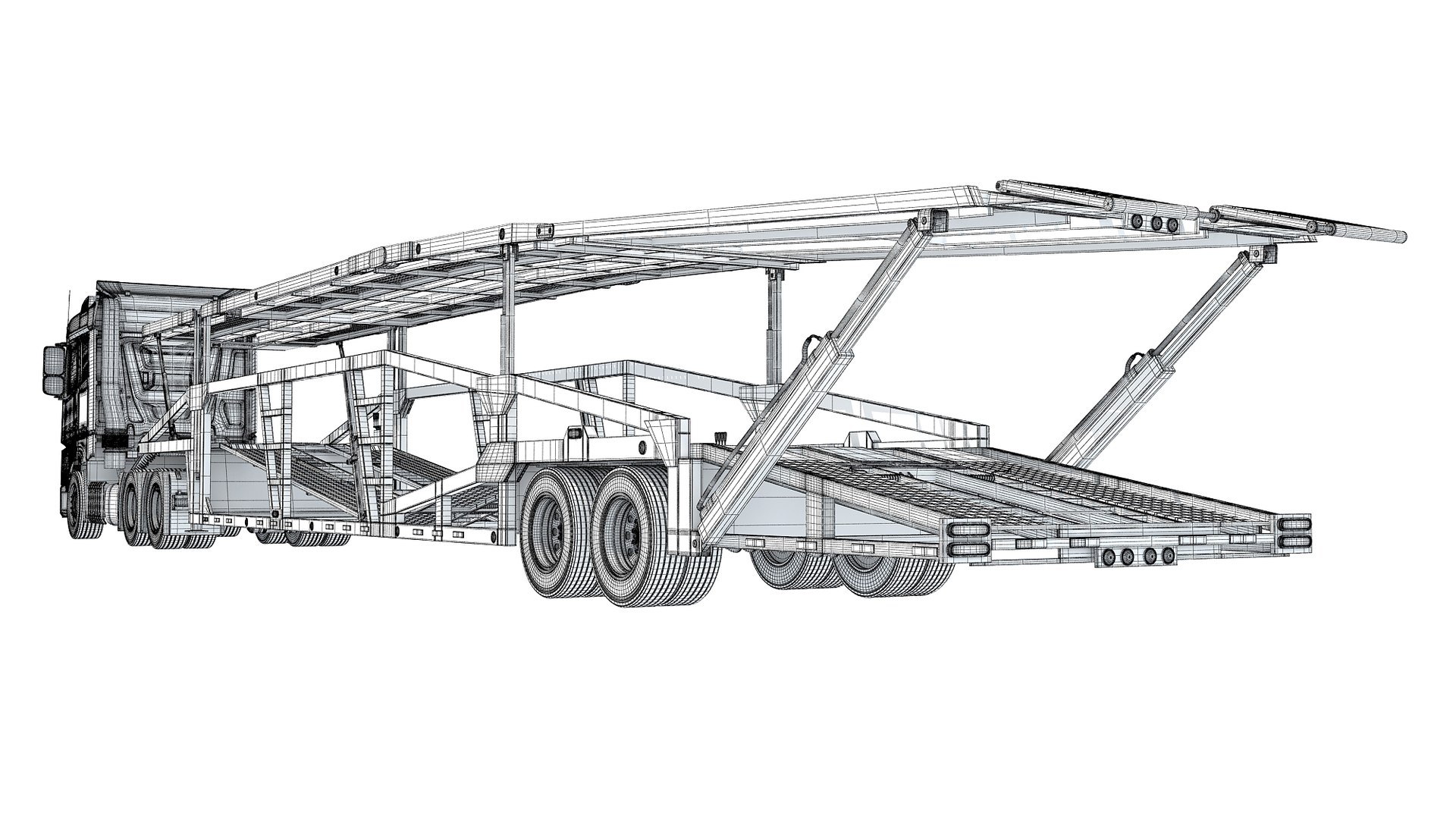 Car Transporter Semi Truck 3D Model - TurboSquid 2262526