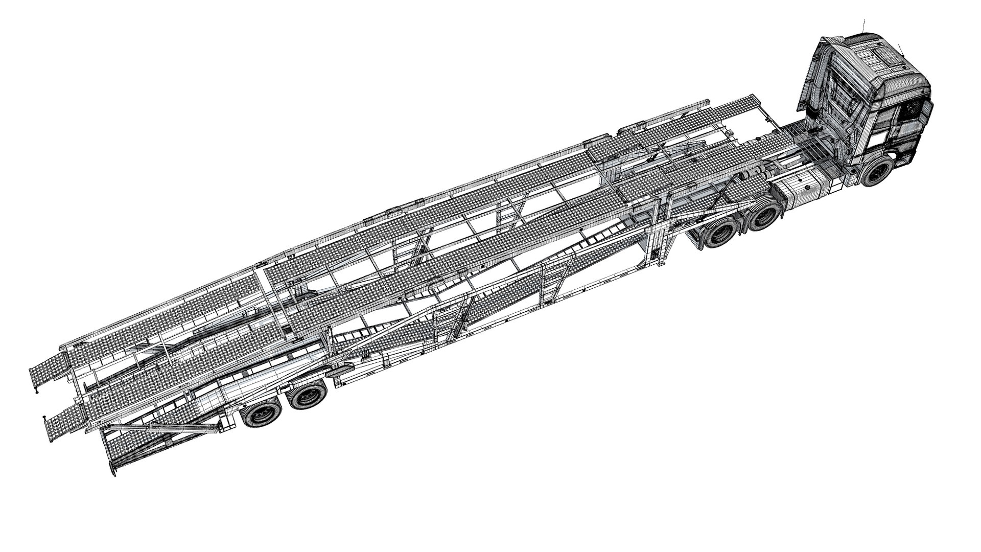Car Transporter Semi Truck 3D Model - TurboSquid 2262526