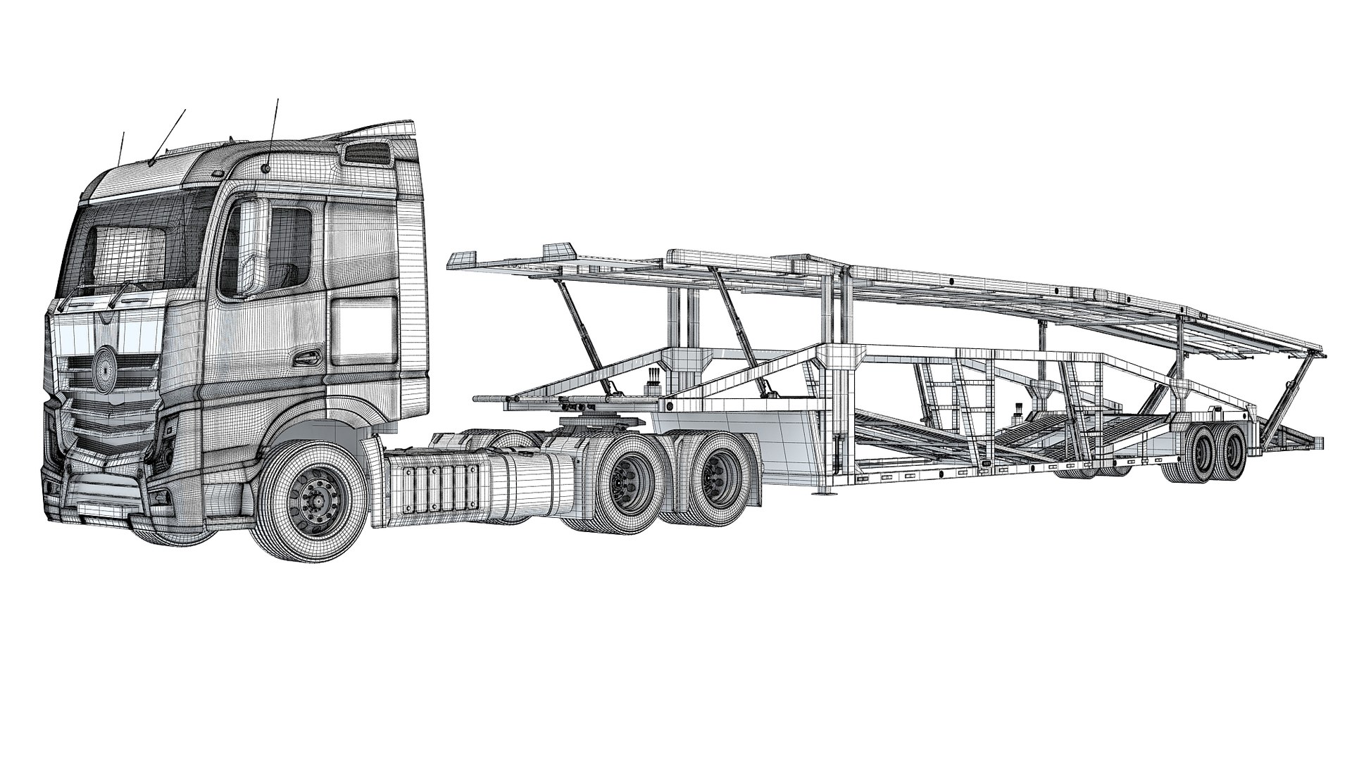 Car Transporter Semi Truck 3D Model - TurboSquid 2262526