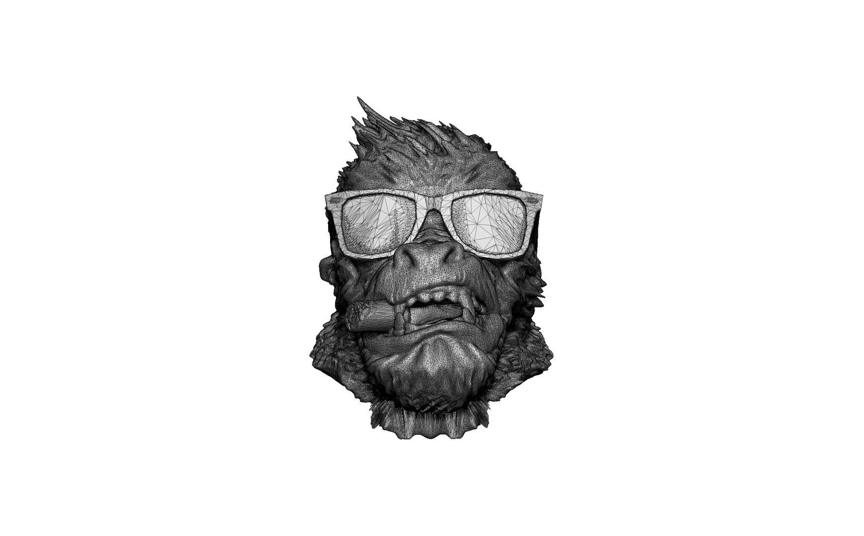 3D Monkey Evil Glasses - TurboSquid 2151817