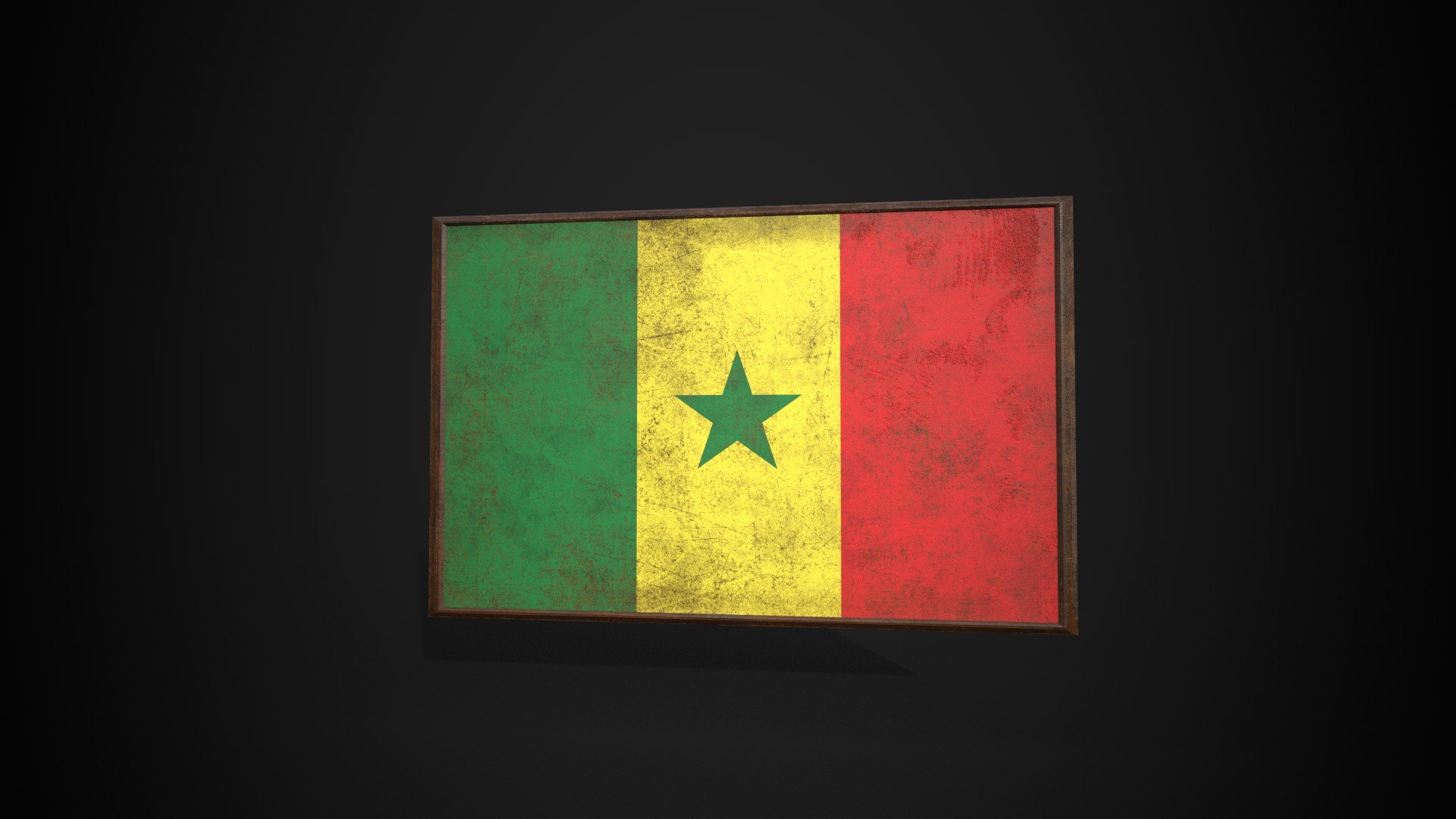 Old Picture Frame With Senegal Flag - Game Ready PBR Low-poly 3D Model ...