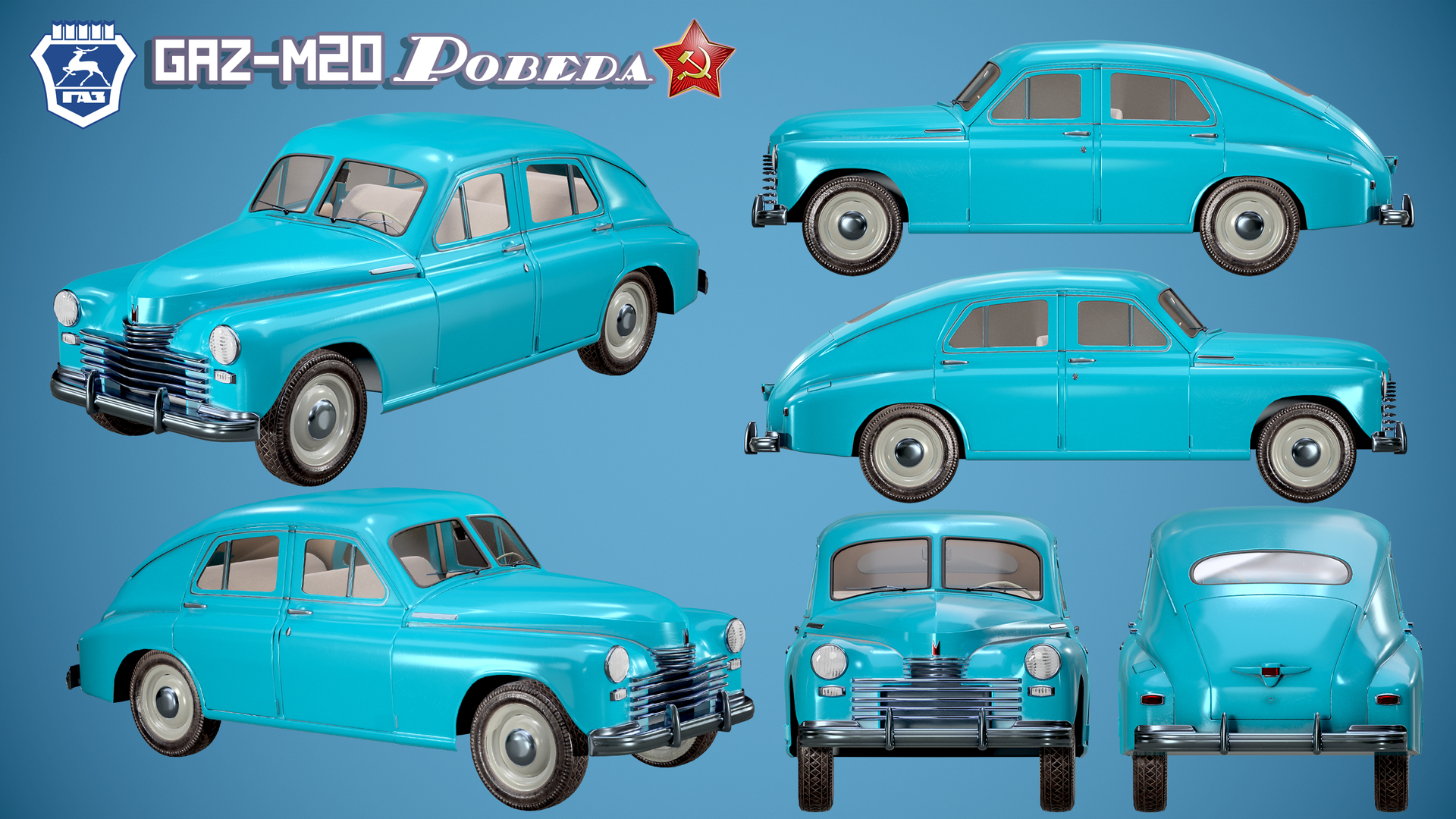 GAZ-M20 Pobeda 3D model - TurboSquid 1805266
