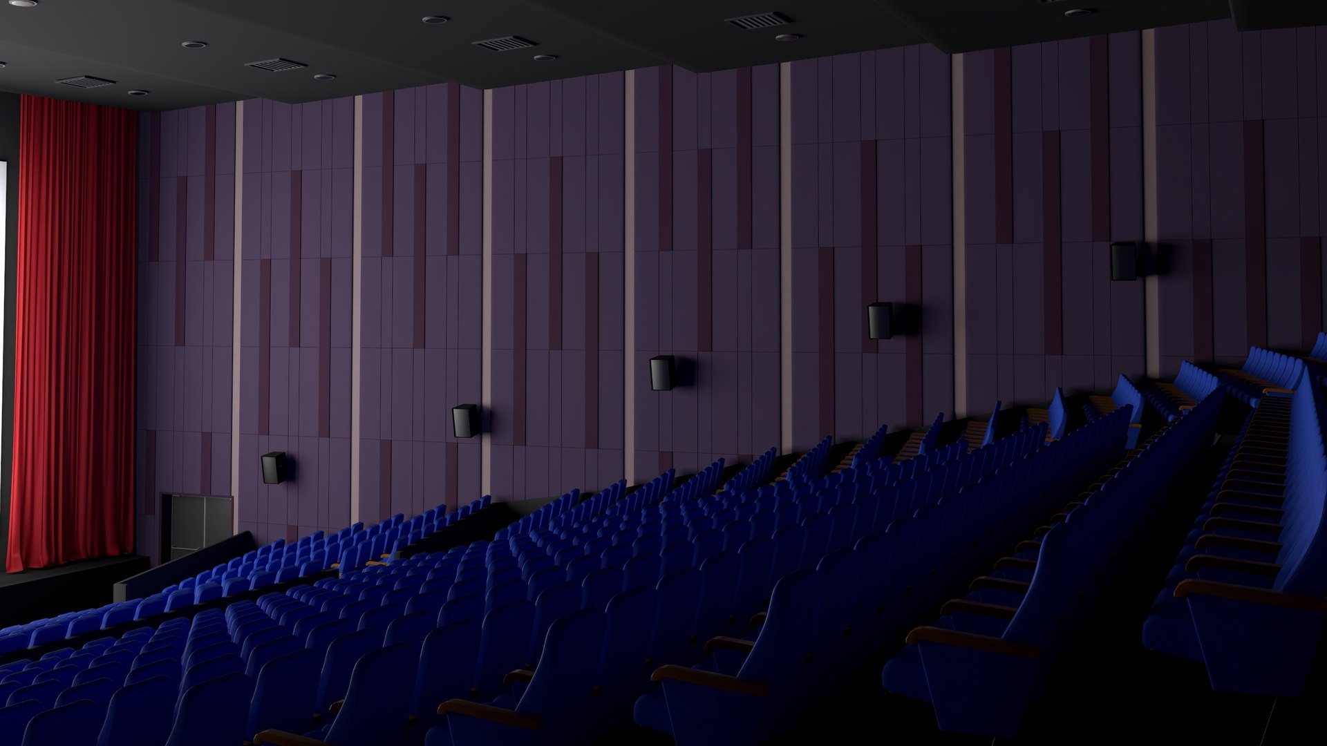 Movie Theater Hall 3D Model - TurboSquid 2240486