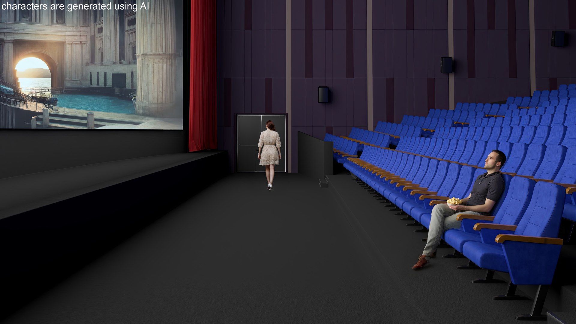 Movie Theater Hall 3D Model - TurboSquid 2240486