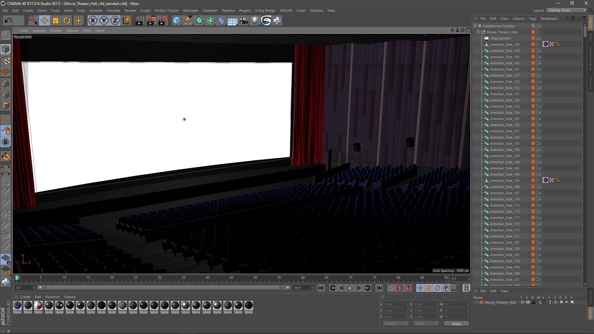 Movie Theater Hall 3D Model - TurboSquid 2240486