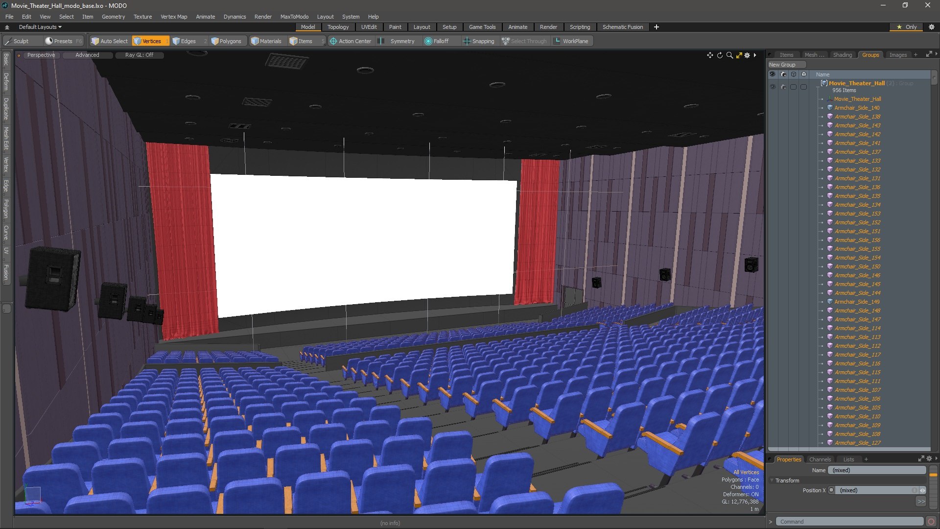 Movie Theater Hall 3D Model - TurboSquid 2240486
