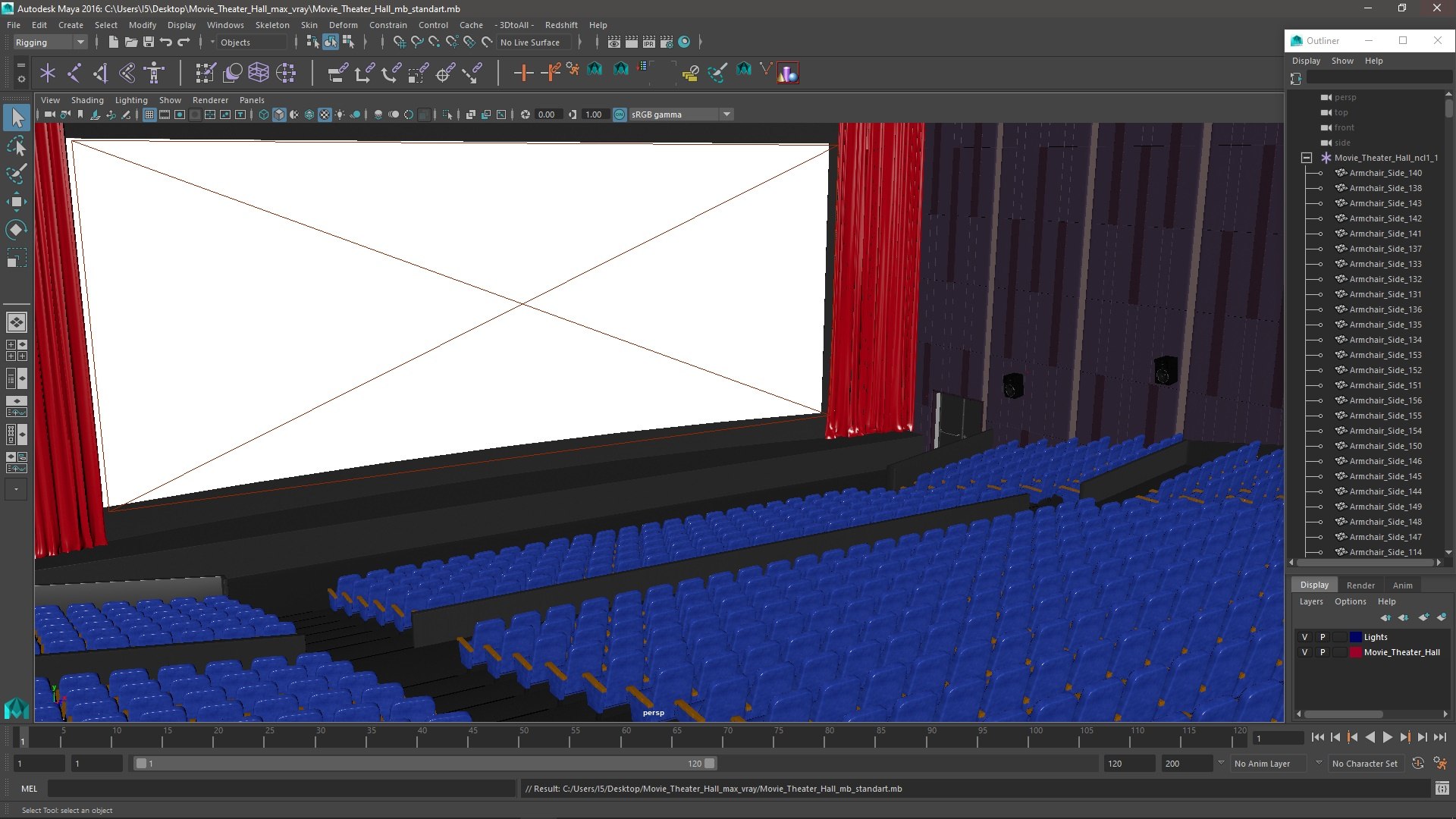 Movie Theater Hall 3D Model - TurboSquid 2240486