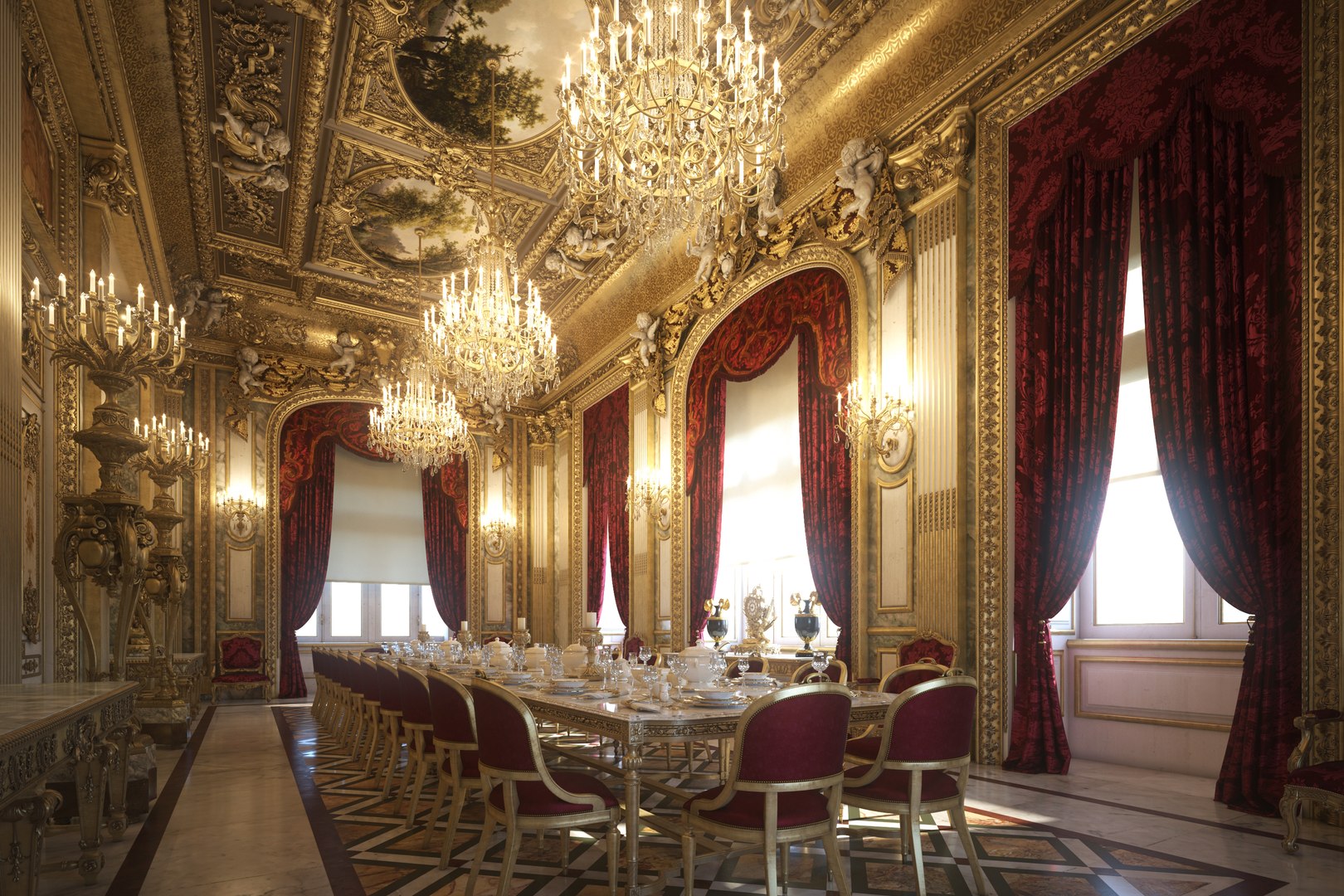 3D Classical Dining Model - TurboSquid 1662885