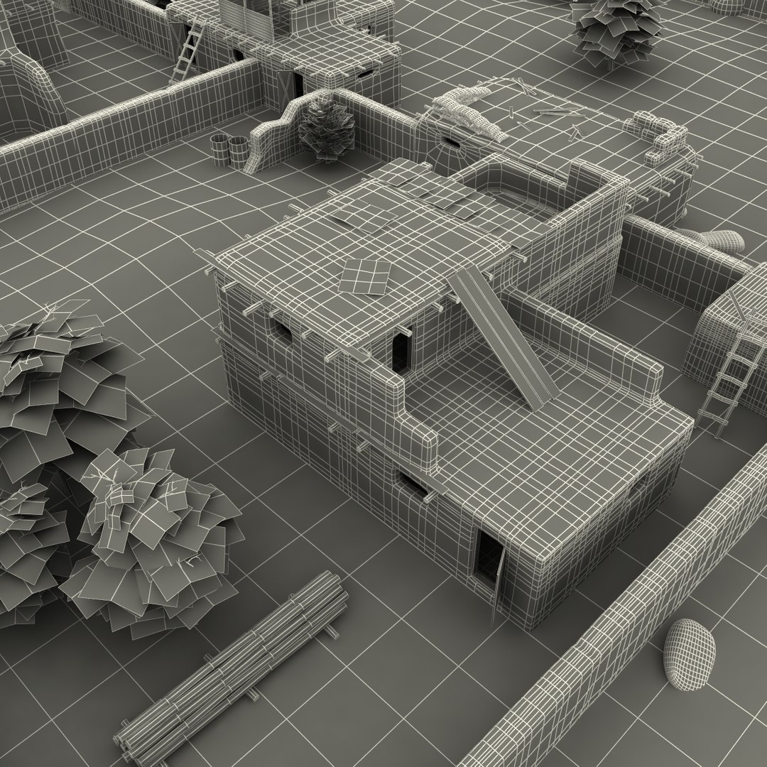 afghanistan village houses 3d obj