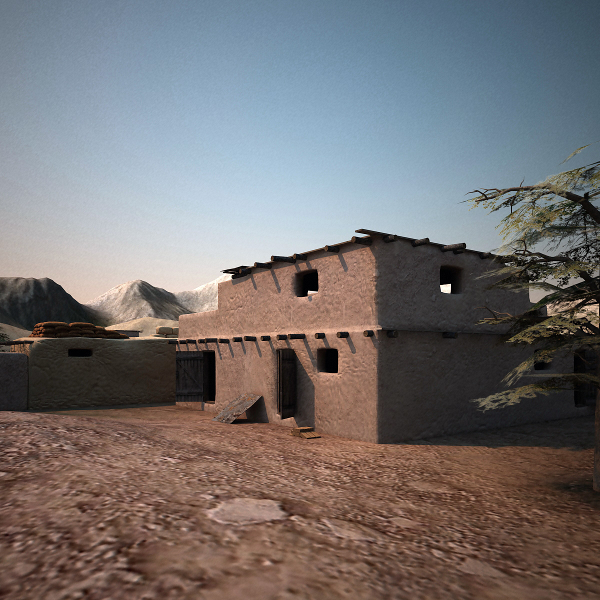 afghanistan village houses 3d obj