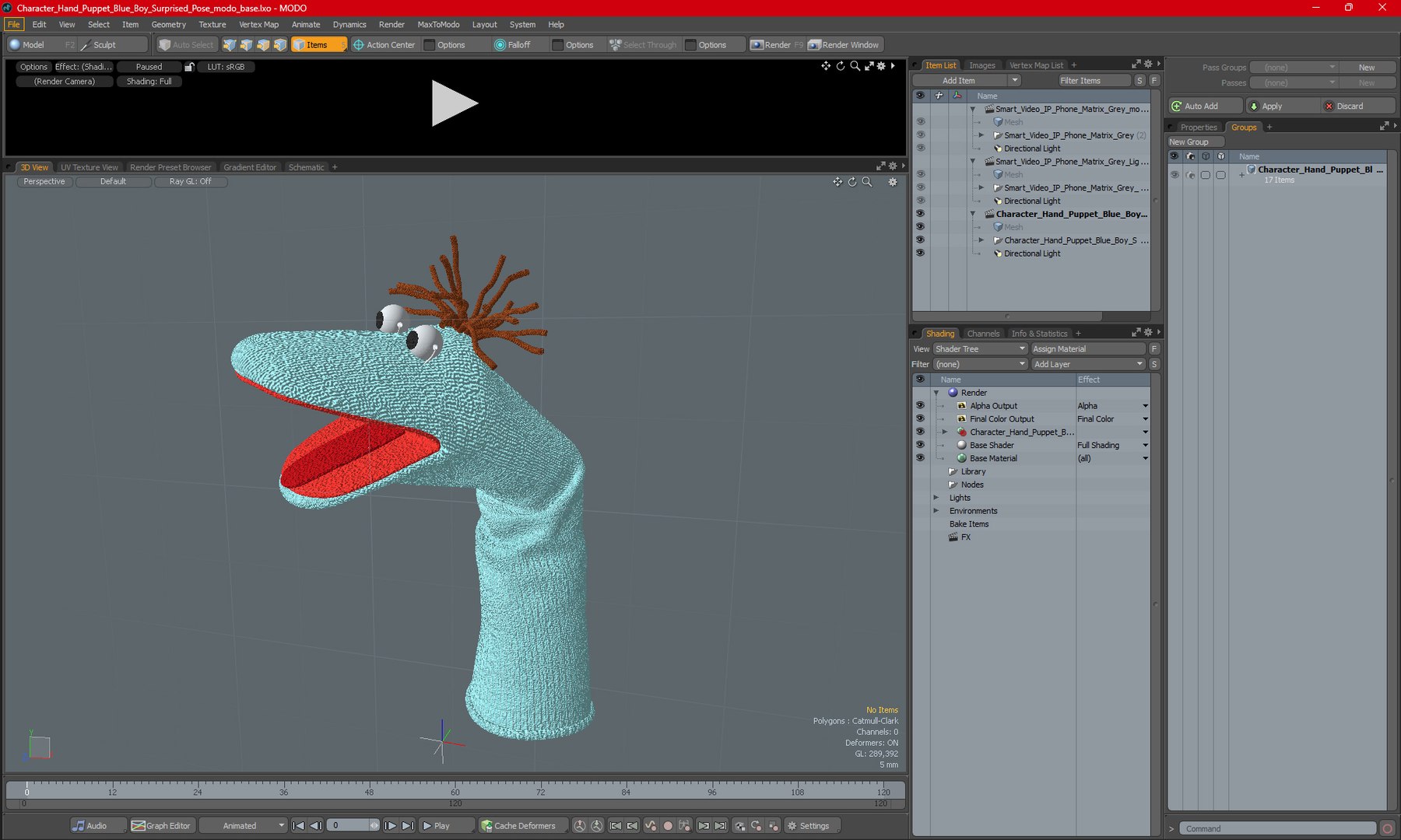 3D Character Hand Puppet Blue Boy Surprised Pose - TurboSquid 2265719