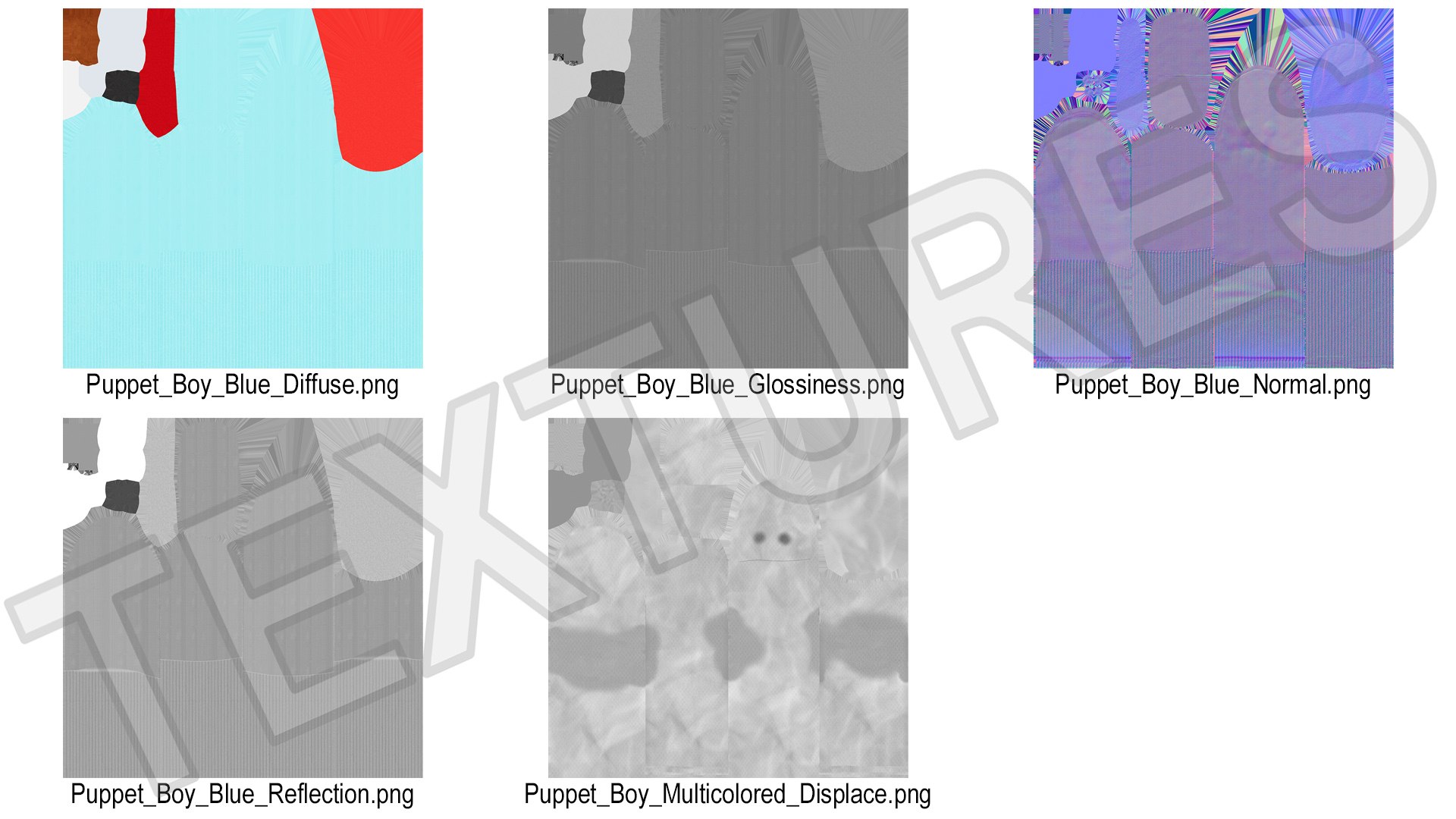 3D Character Hand Puppet Blue Boy Surprised Pose - TurboSquid 2265719