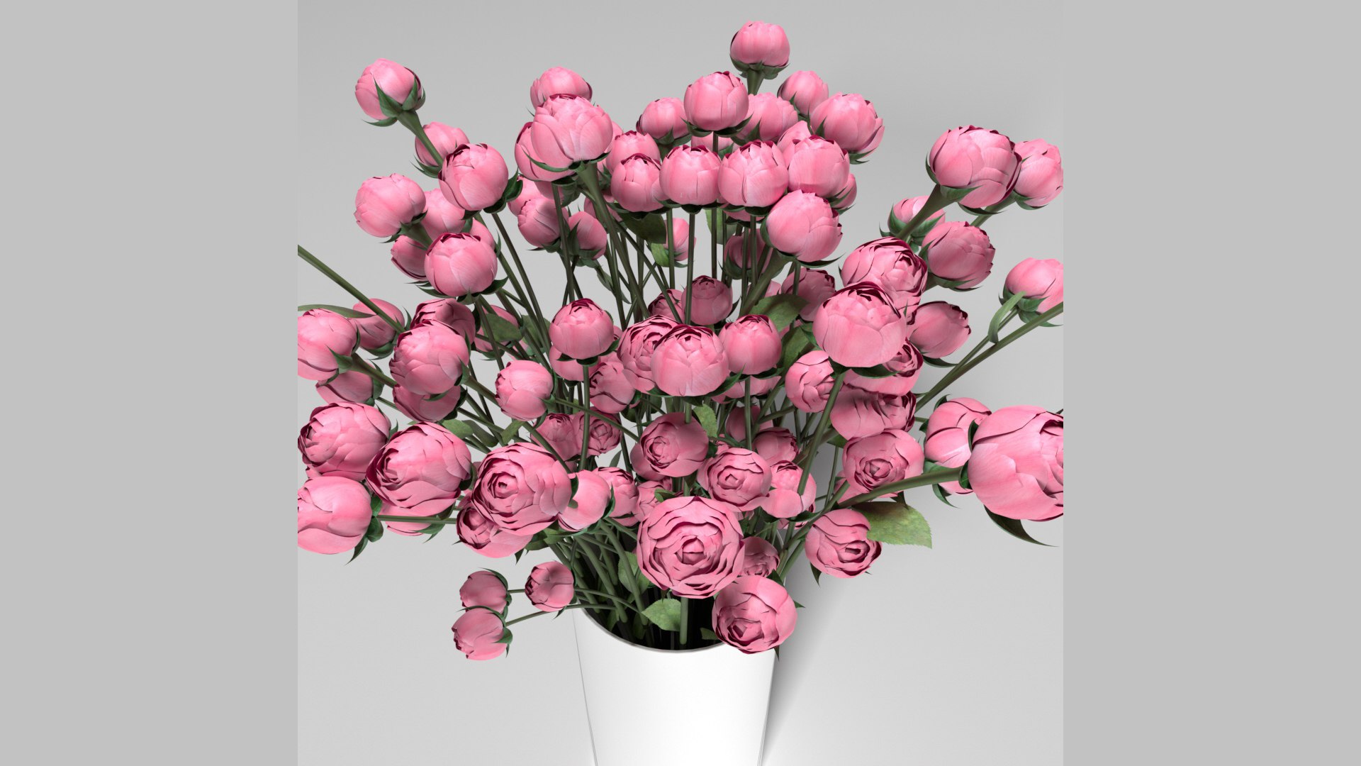 3D Bouquet Of Small Pink Shrub Roses - TurboSquid 2387219