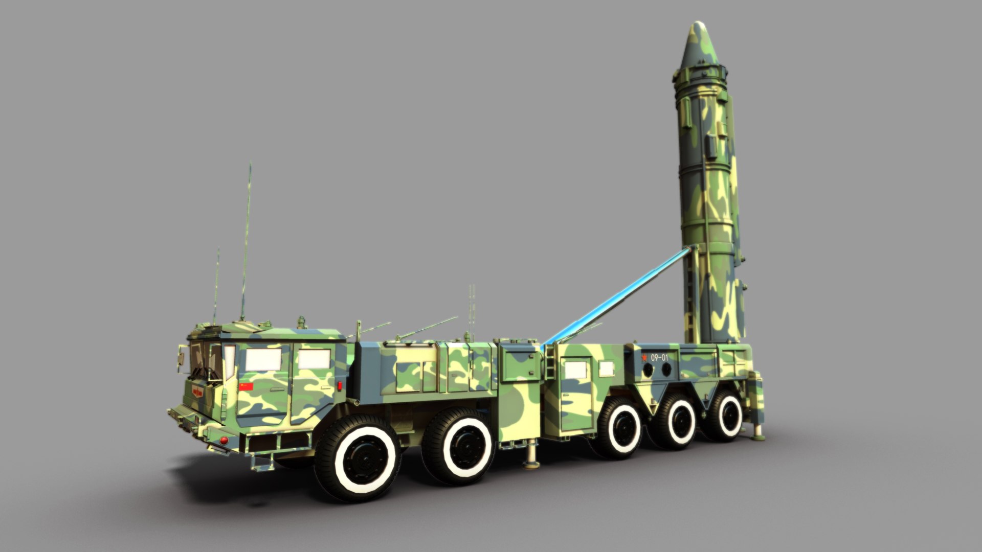 Df-21c The Dong Feng 21 C Medium-range Ballistic Missile Missiles 3D ...