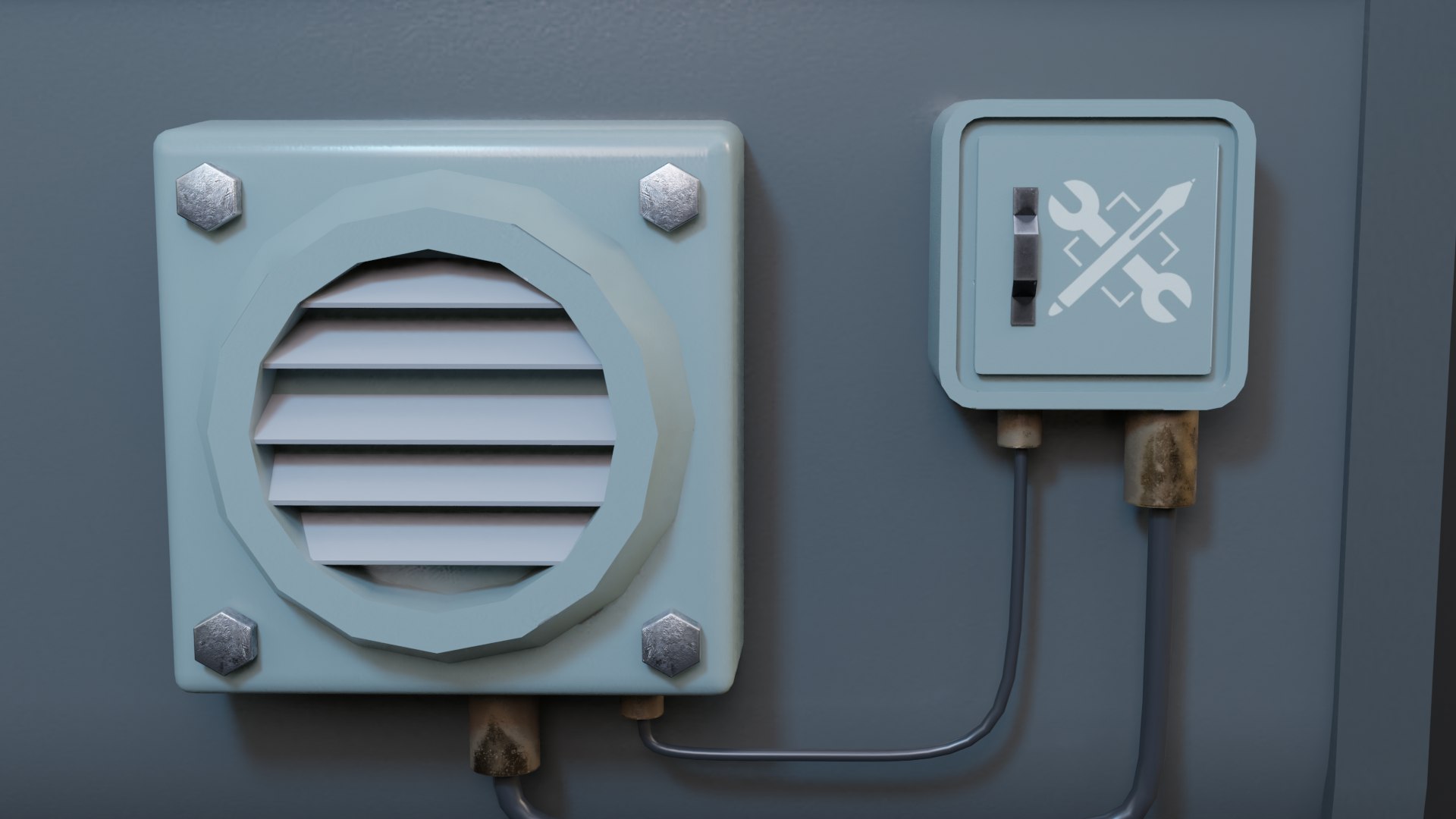 3D Air Conditioning Game Ready - Low Poly Model Low-poly 3D Model ...