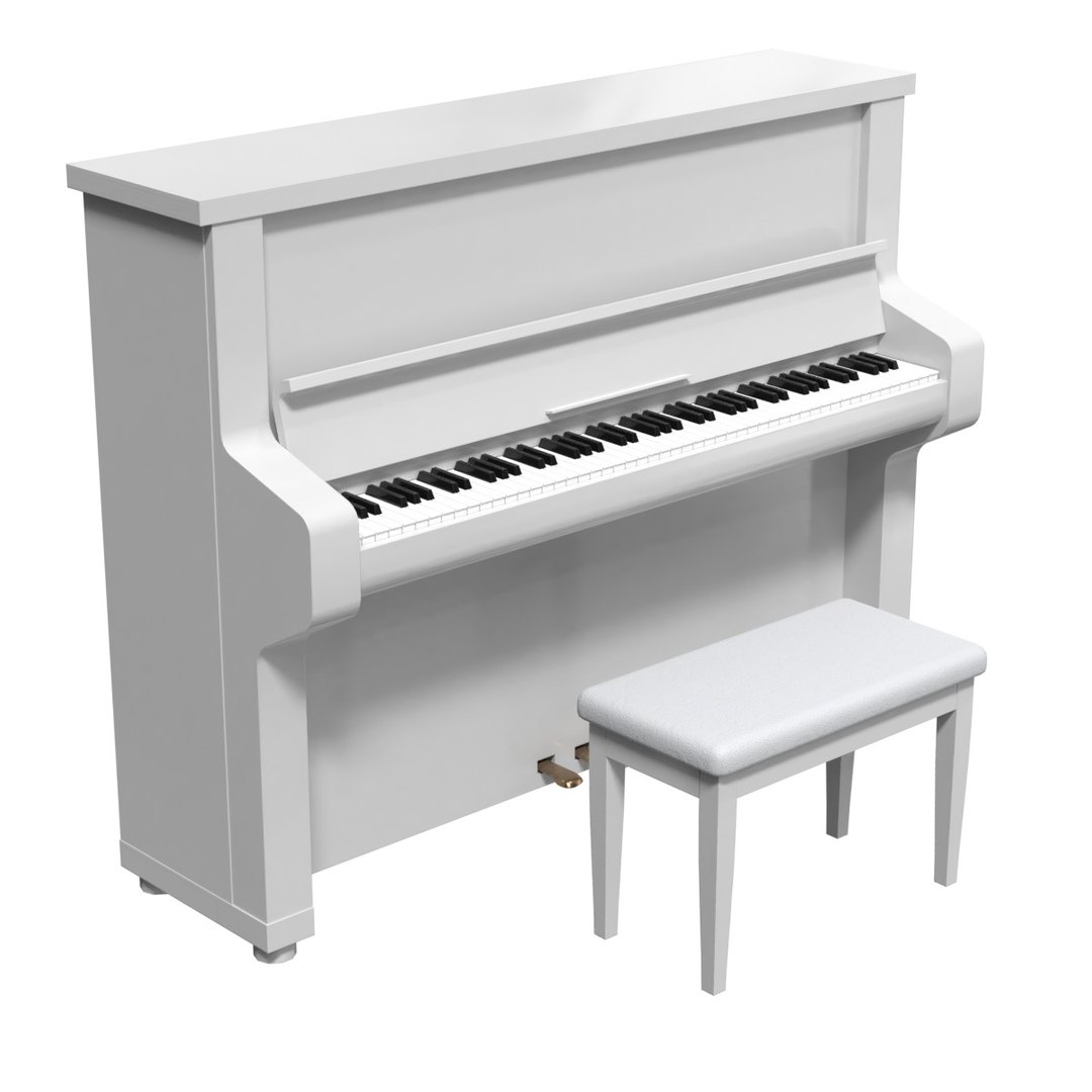 Simple white piano 3D model - TurboSquid 1640455