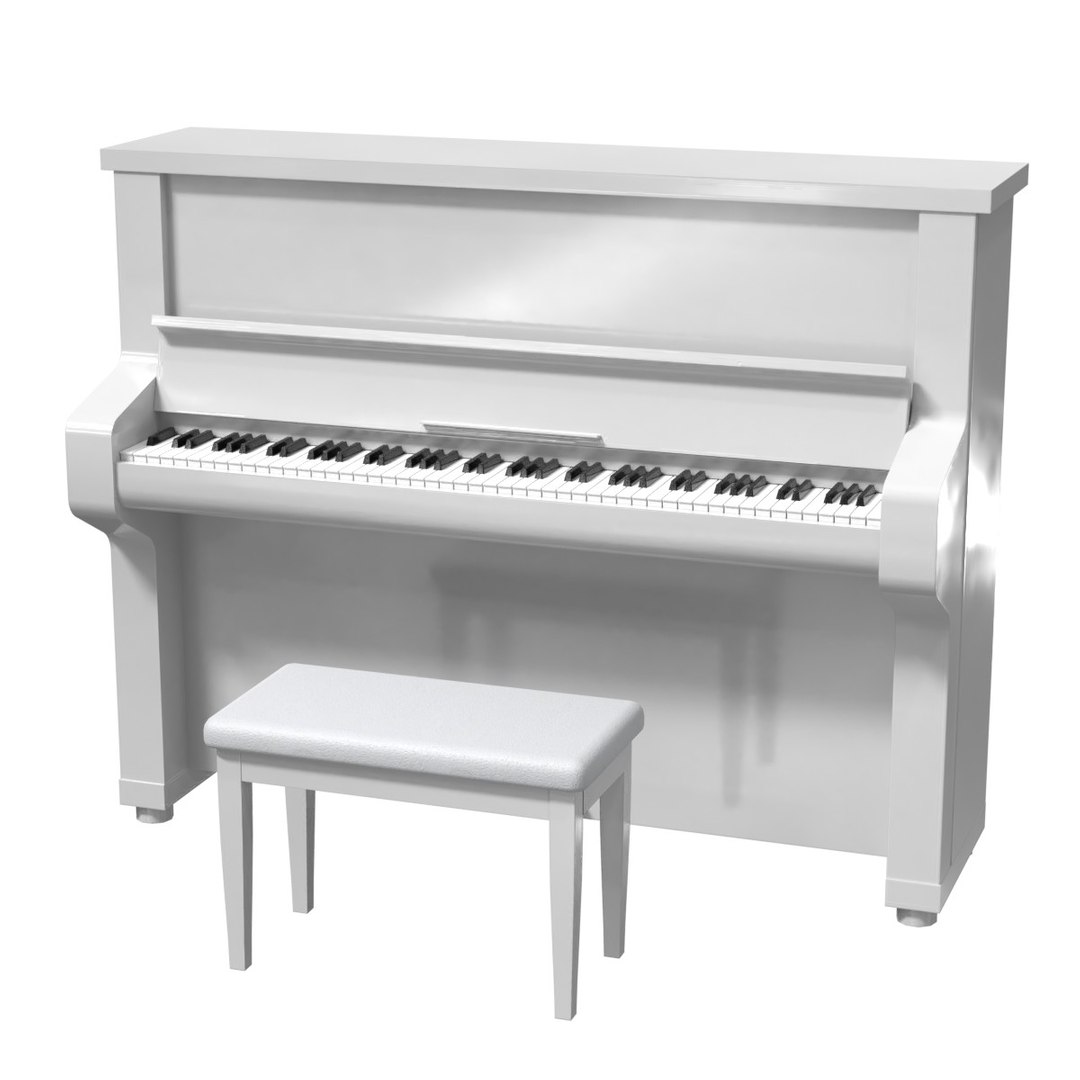 Simple white piano 3D model - TurboSquid 1640455