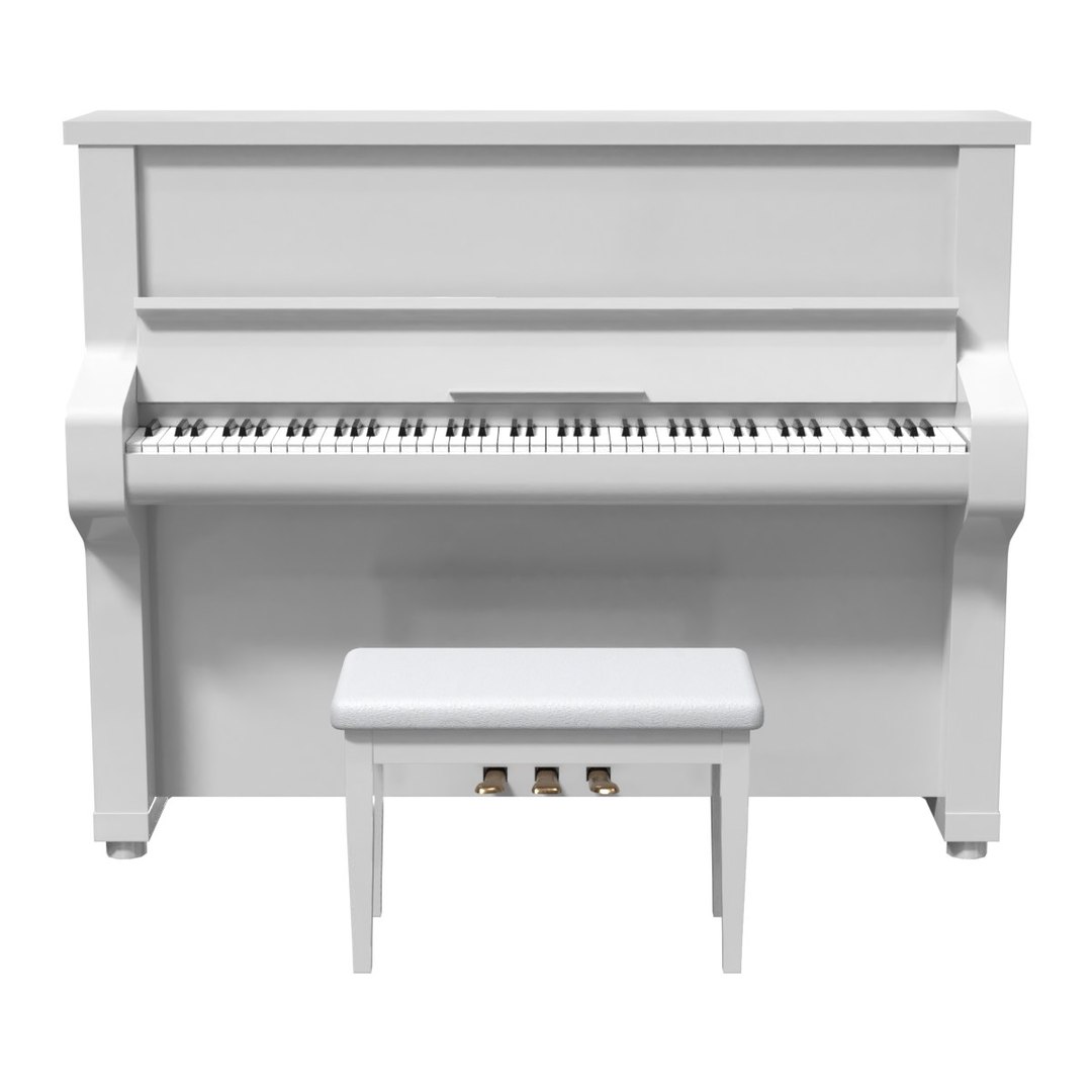 Simple white piano 3D model - TurboSquid 1640455