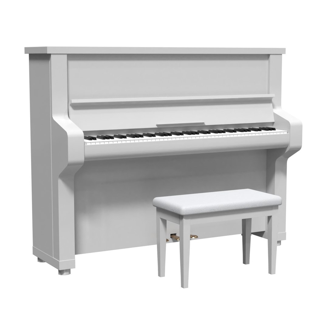 Simple white piano 3D model - TurboSquid 1640455