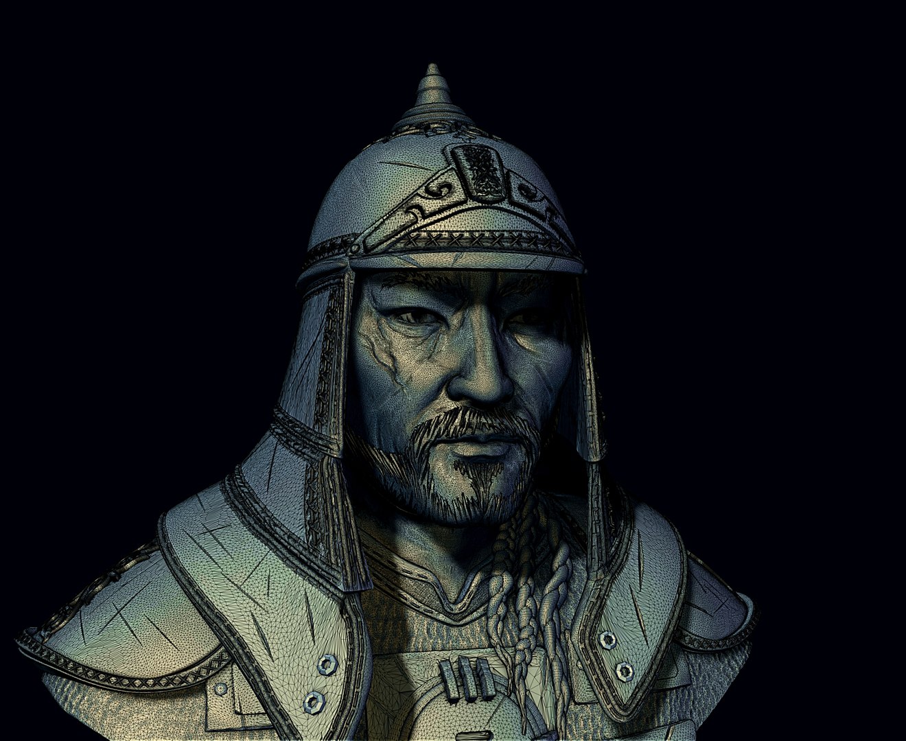 3D Bust Of Genghis Khan Model - TurboSquid 1880078