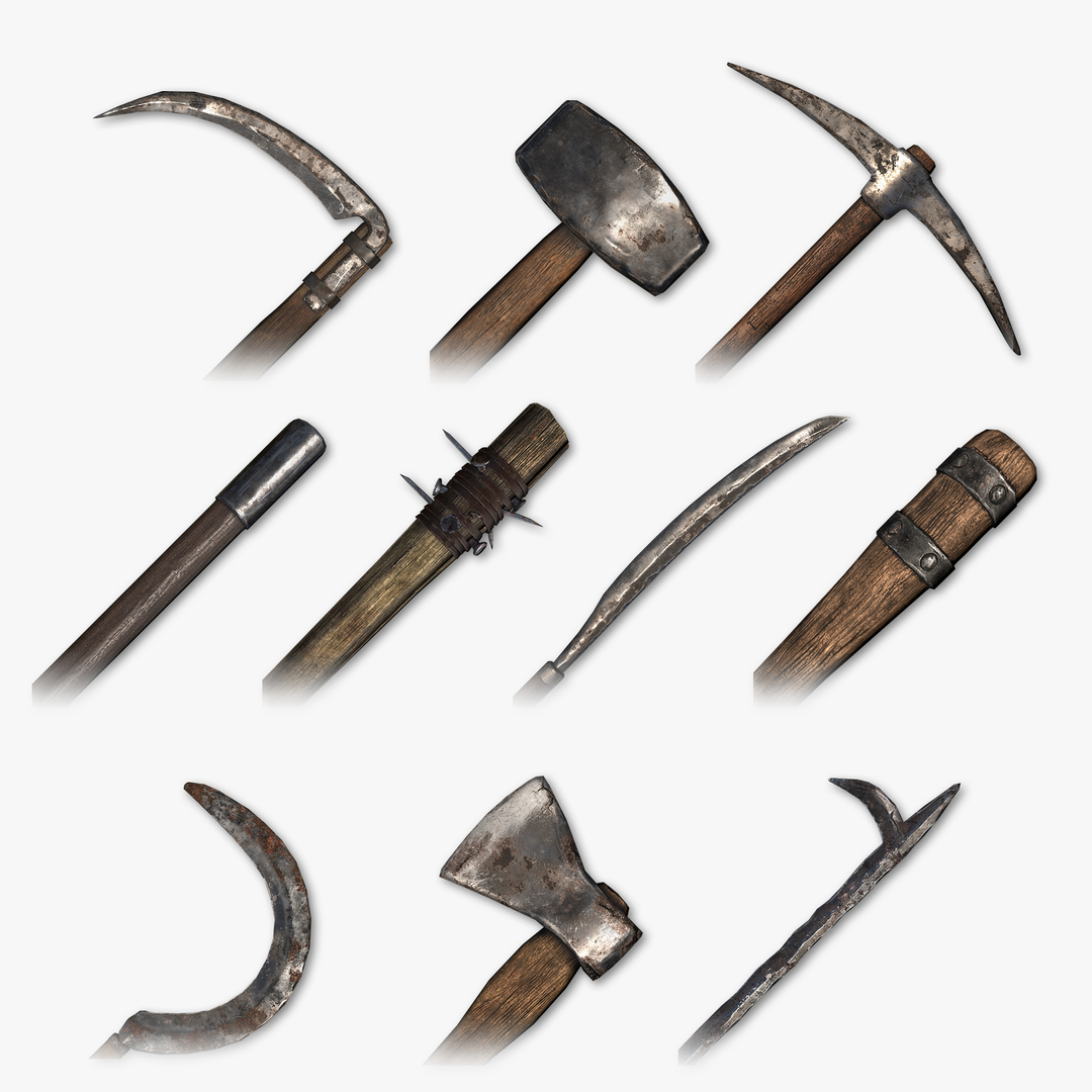 Medieval tools packed 3D model - TurboSquid 1344567