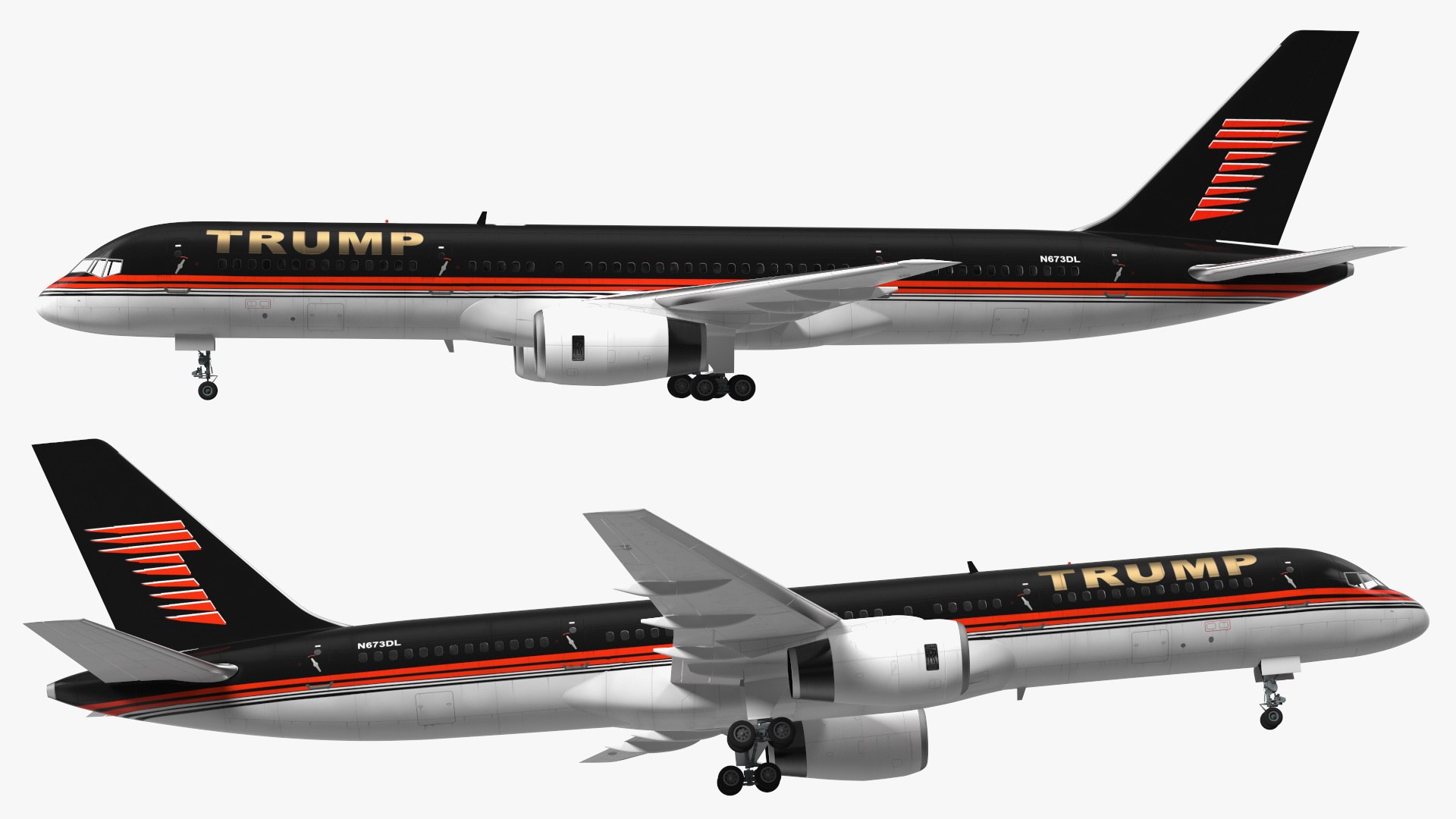 3d Model Donald Trumps Private Boeing 757
