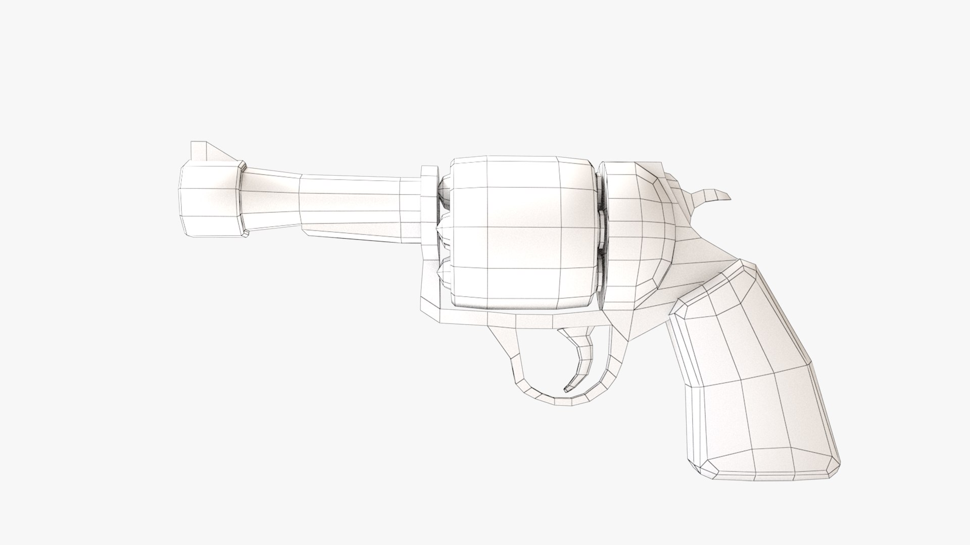 Pistol Revolver Stylized 3D Model - TurboSquid 1586696