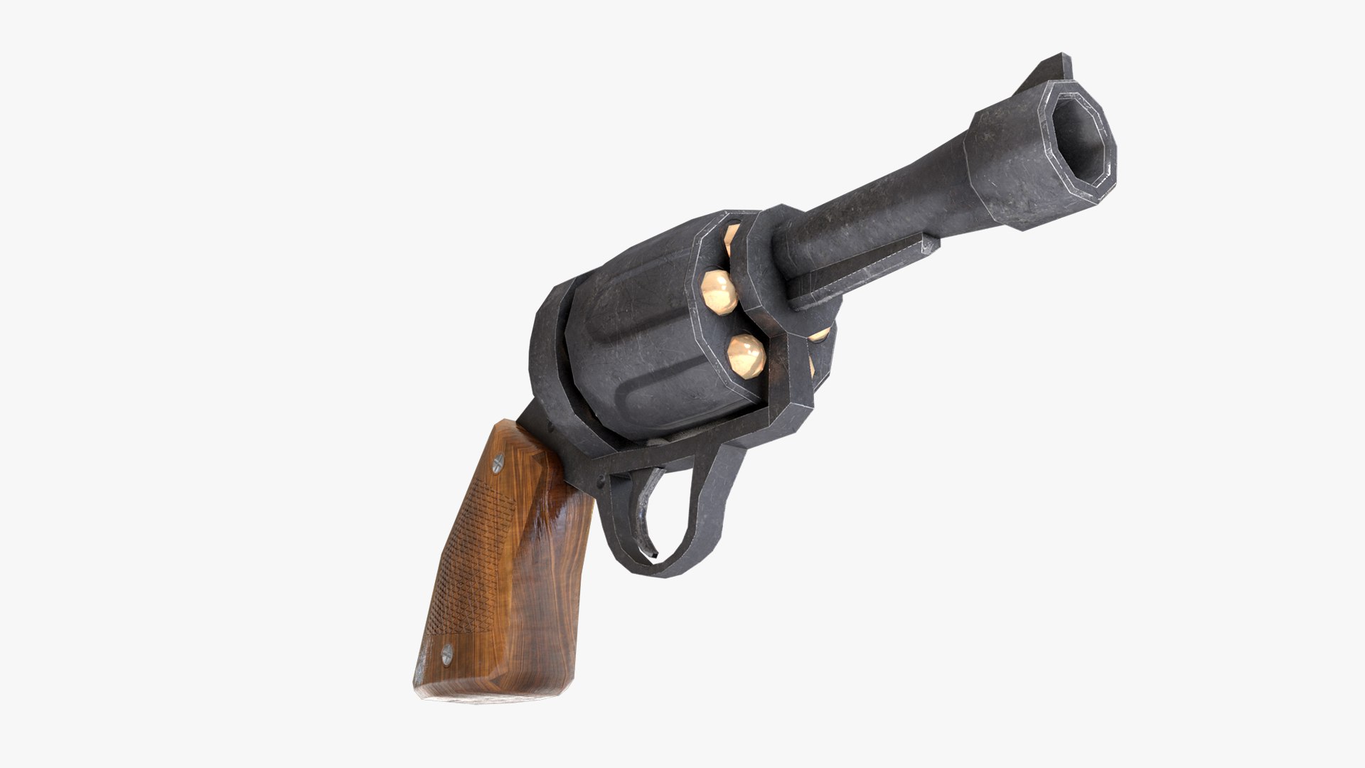 Pistol Revolver Stylized 3D Model - TurboSquid 1586696