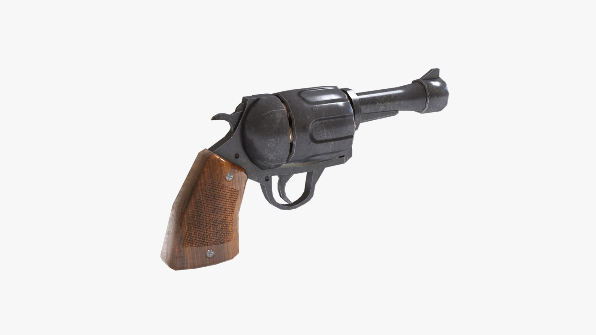 Pistol Revolver Stylized 3D Model - TurboSquid 1586696