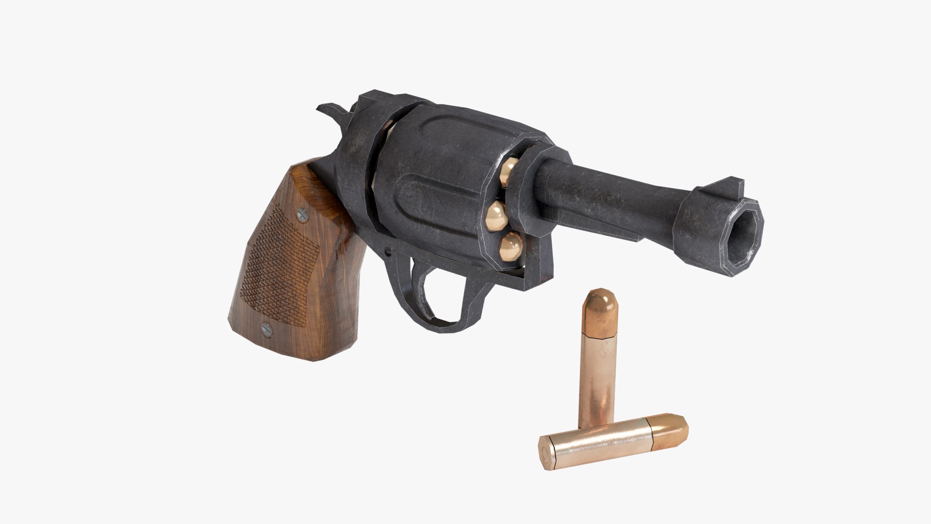 Pistol Revolver Stylized 3D Model - TurboSquid 1586696