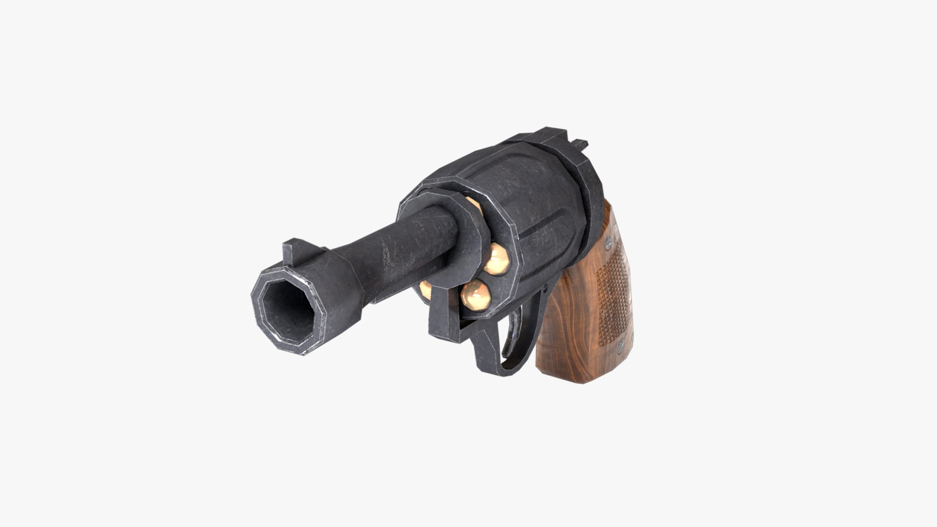 Pistol Revolver Stylized 3D Model - TurboSquid 1586696