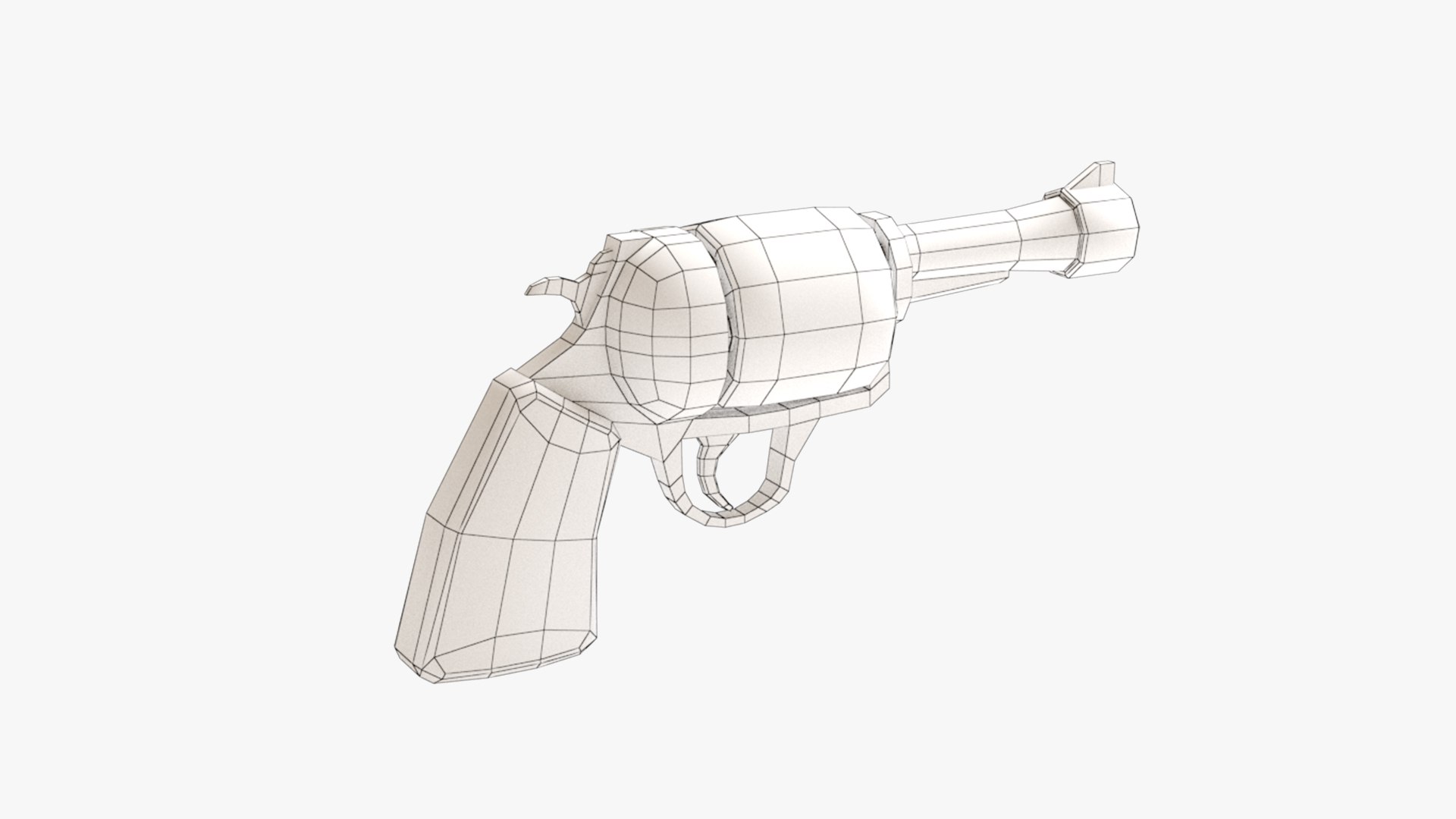 Pistol Revolver Stylized 3D Model - TurboSquid 1586696