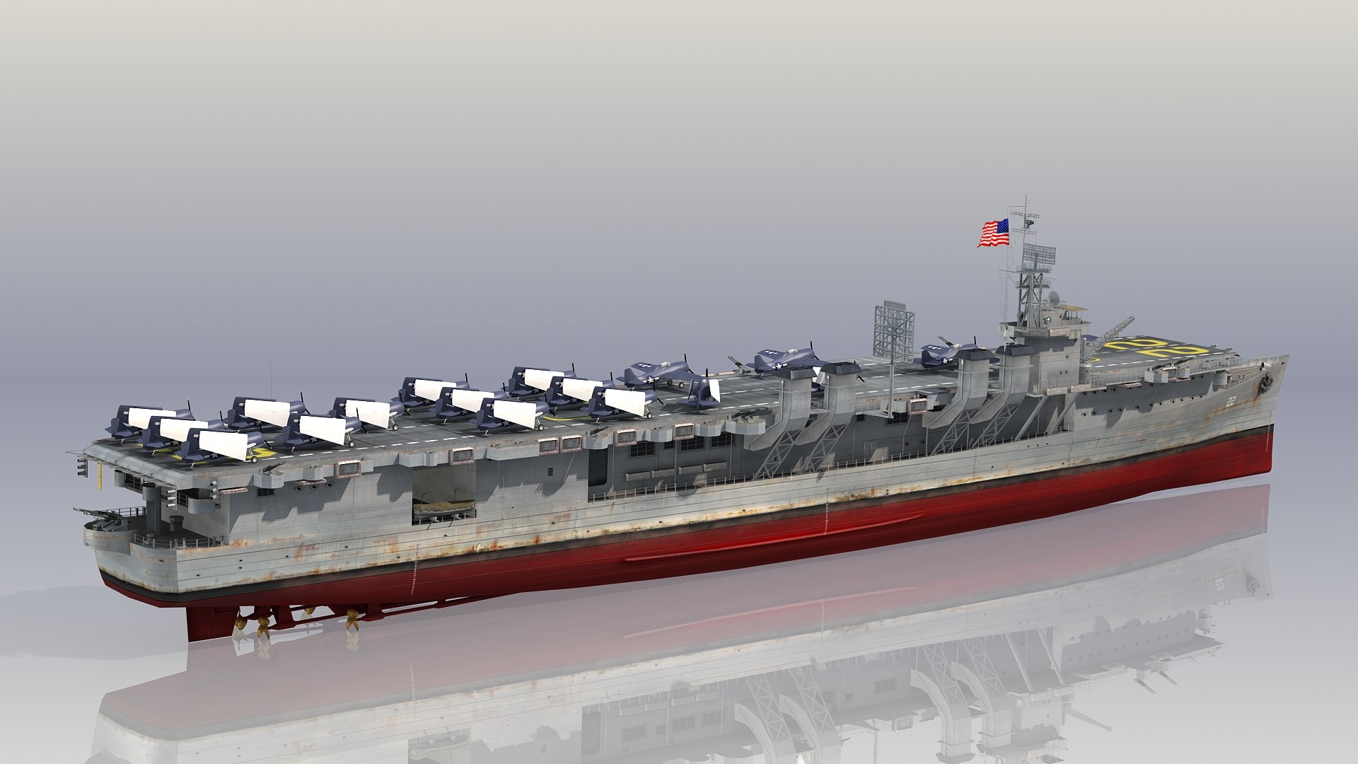 3D USS Independence CVL-22 Aircraft Carrier - TurboSquid 2080015