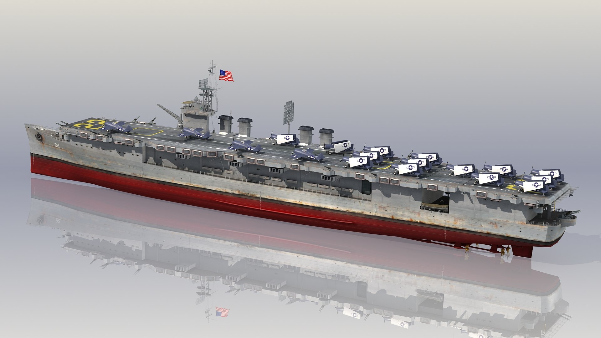 3D USS Independence CVL-22 Aircraft Carrier - TurboSquid 2080015